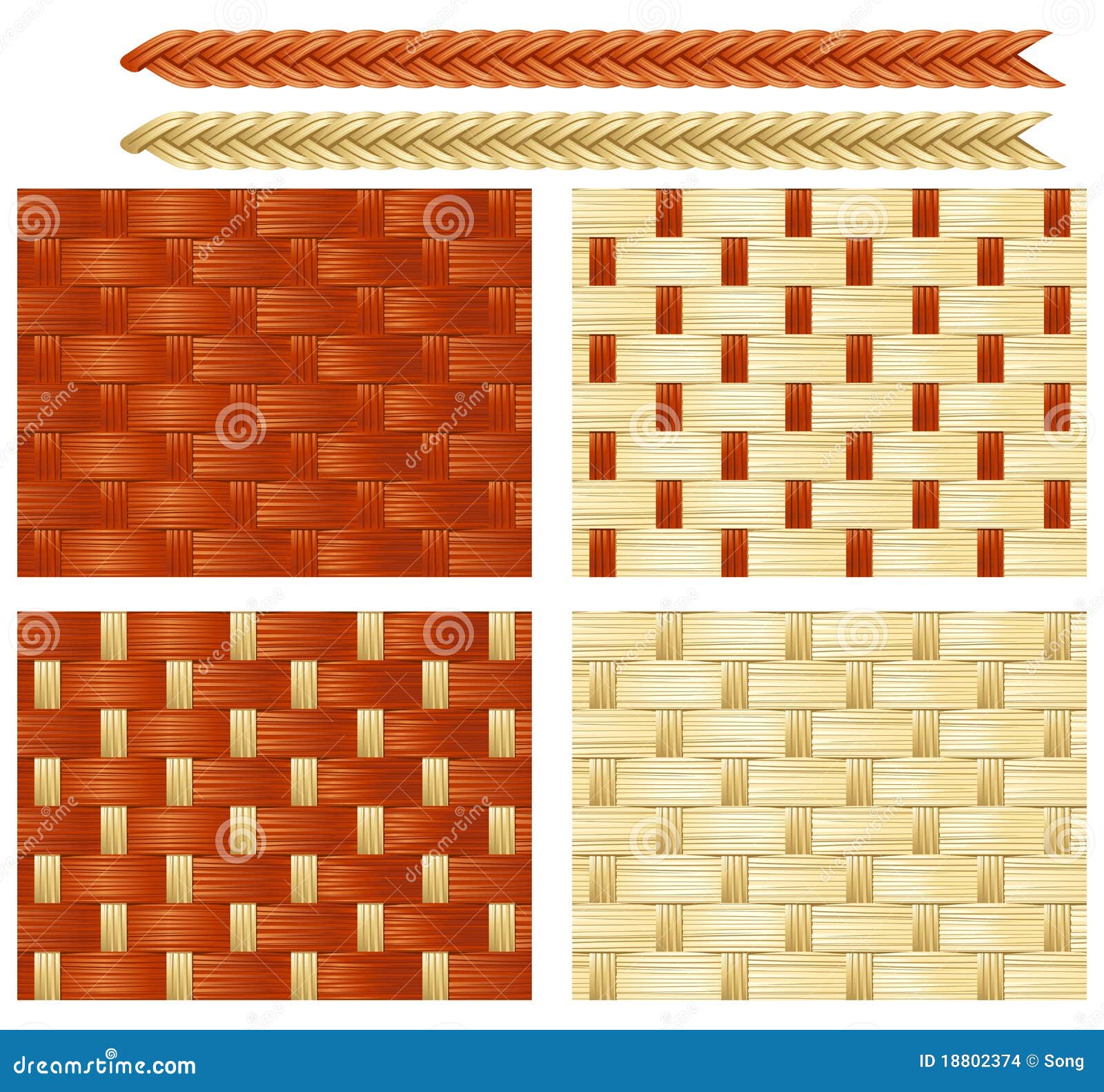 Seamless Backgrounds Patterns Basketry Stock Illustrations – 5 Seamless ...