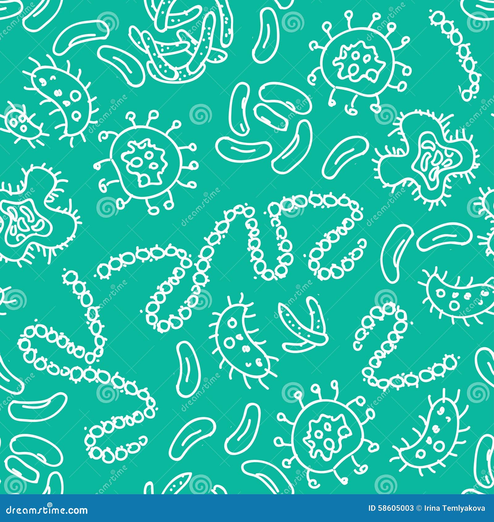 Seamless Bacterium Pattern. Vector Illustration Stock Vector ...