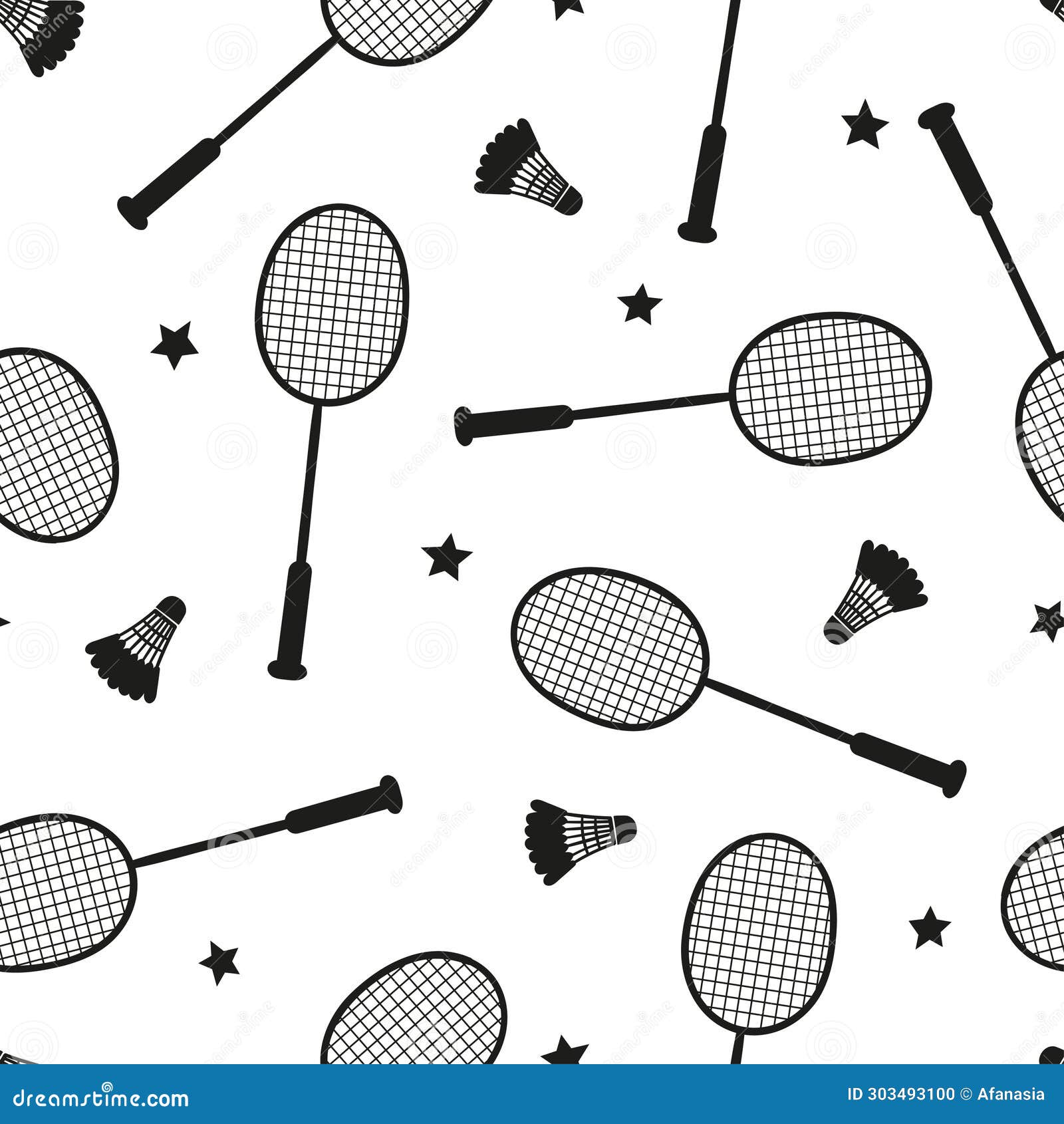 Seamless Badminton Pattern with Rackets and Shuttlecocks Stock ...