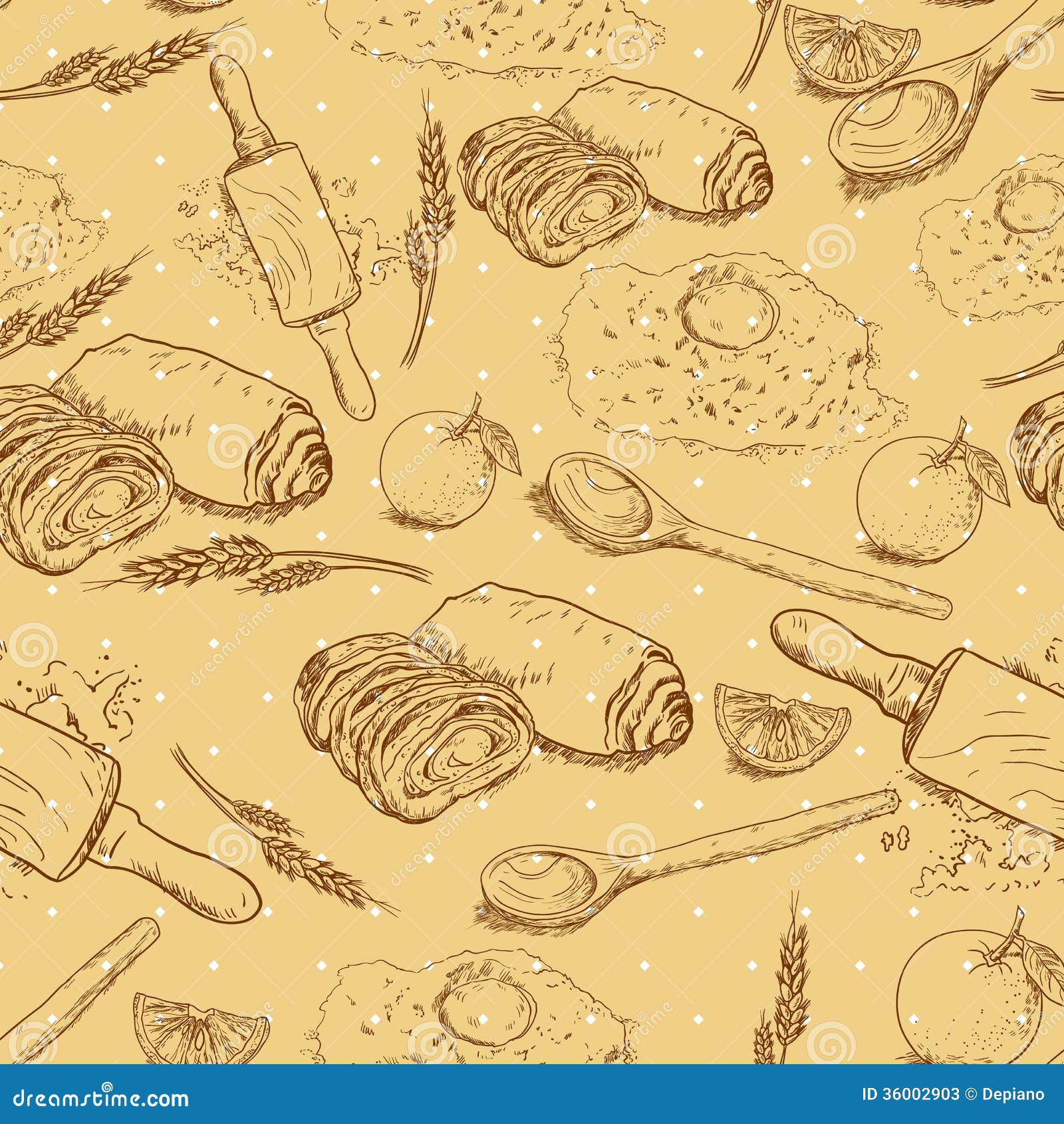 Seamless Bakery Background Cartoon Vector | CartoonDealer.com #36002903