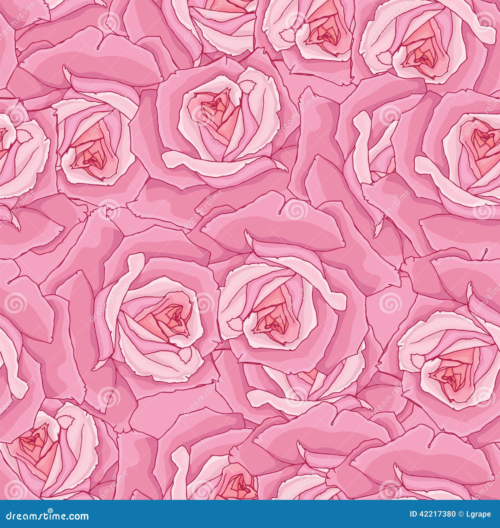 Seamless bakgrund rosa ro vektor illustrationer. Illustration av kväva ...