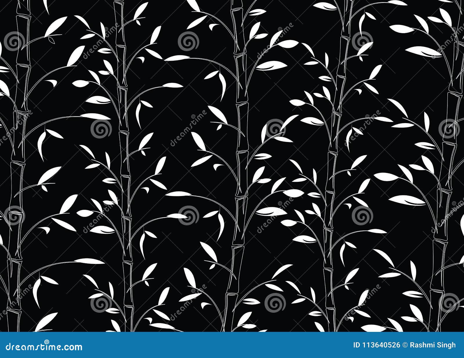 Seamless Bamboo Pattern Background. Black and White Decorative Bamboo ...