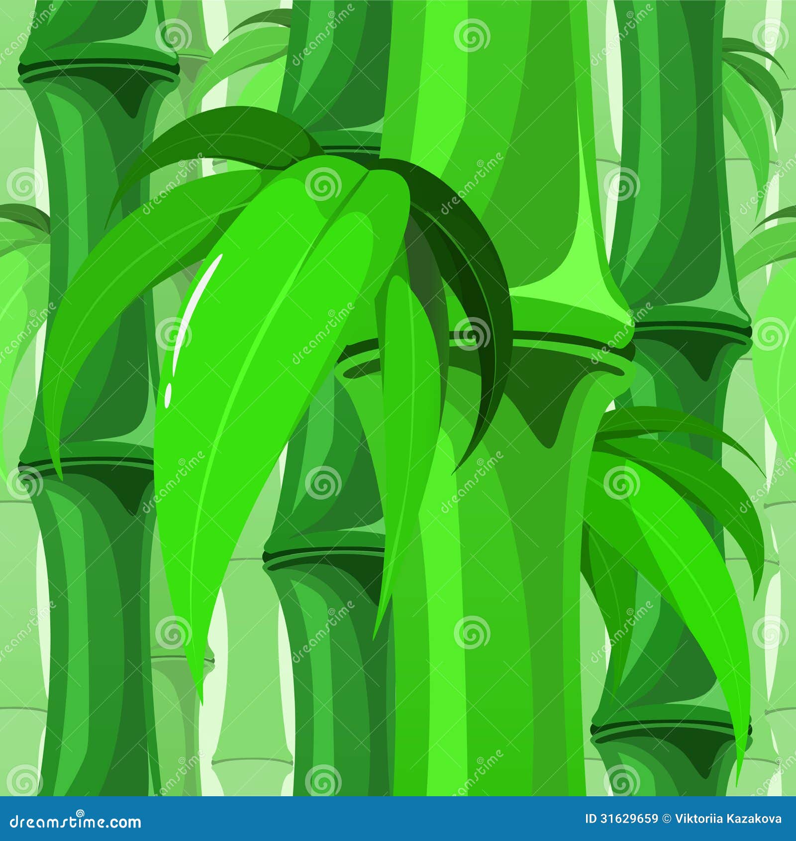 Seamless Bamboo Pattern with Leaves Stock Vector - Illustration of ...