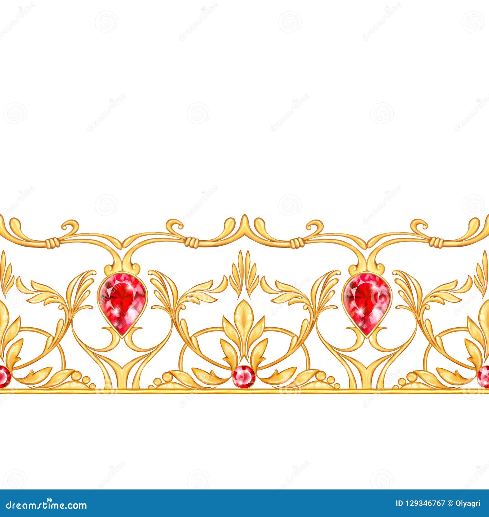 Seamless baroque border stock illustration. Illustration of baroque ...