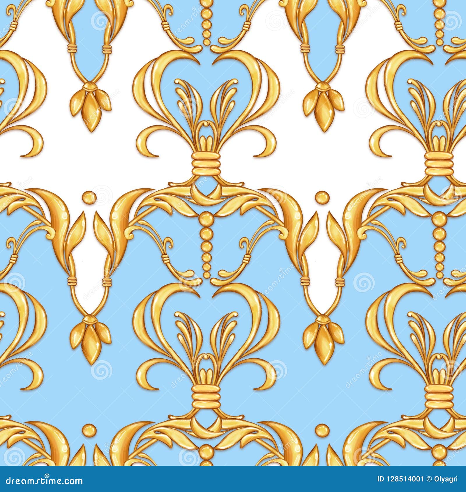 Seamless Baroque Pattern 21 Stock Illustration - Illustration of ...
