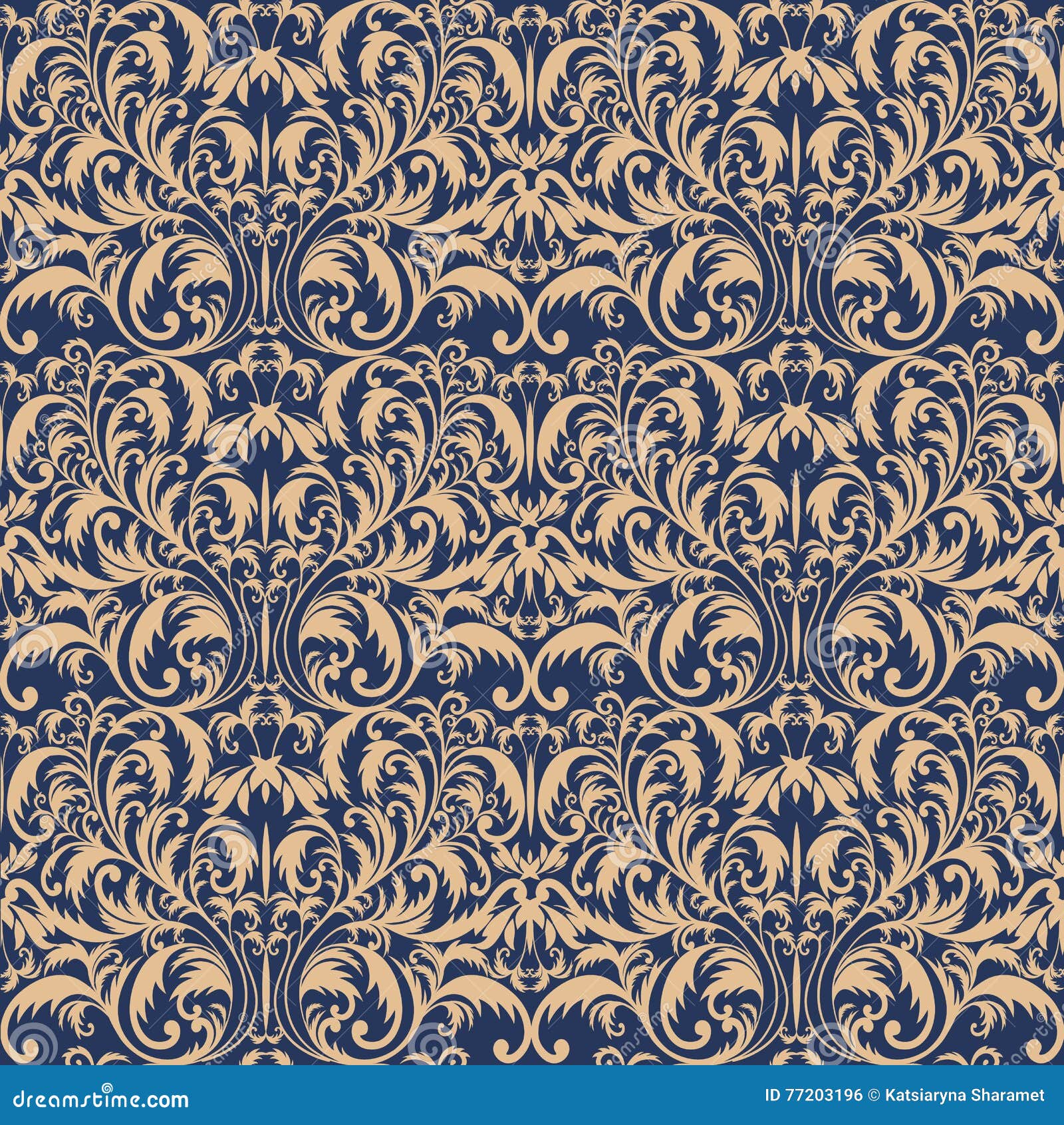 Seamless Baroque Pattern. Golden Pattern. Vintage Background For ...