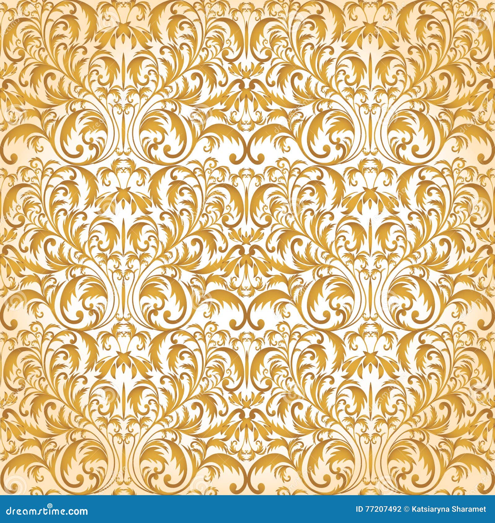 Seamless Baroque Pattern. Golden Pattern. Vintage Background For ...