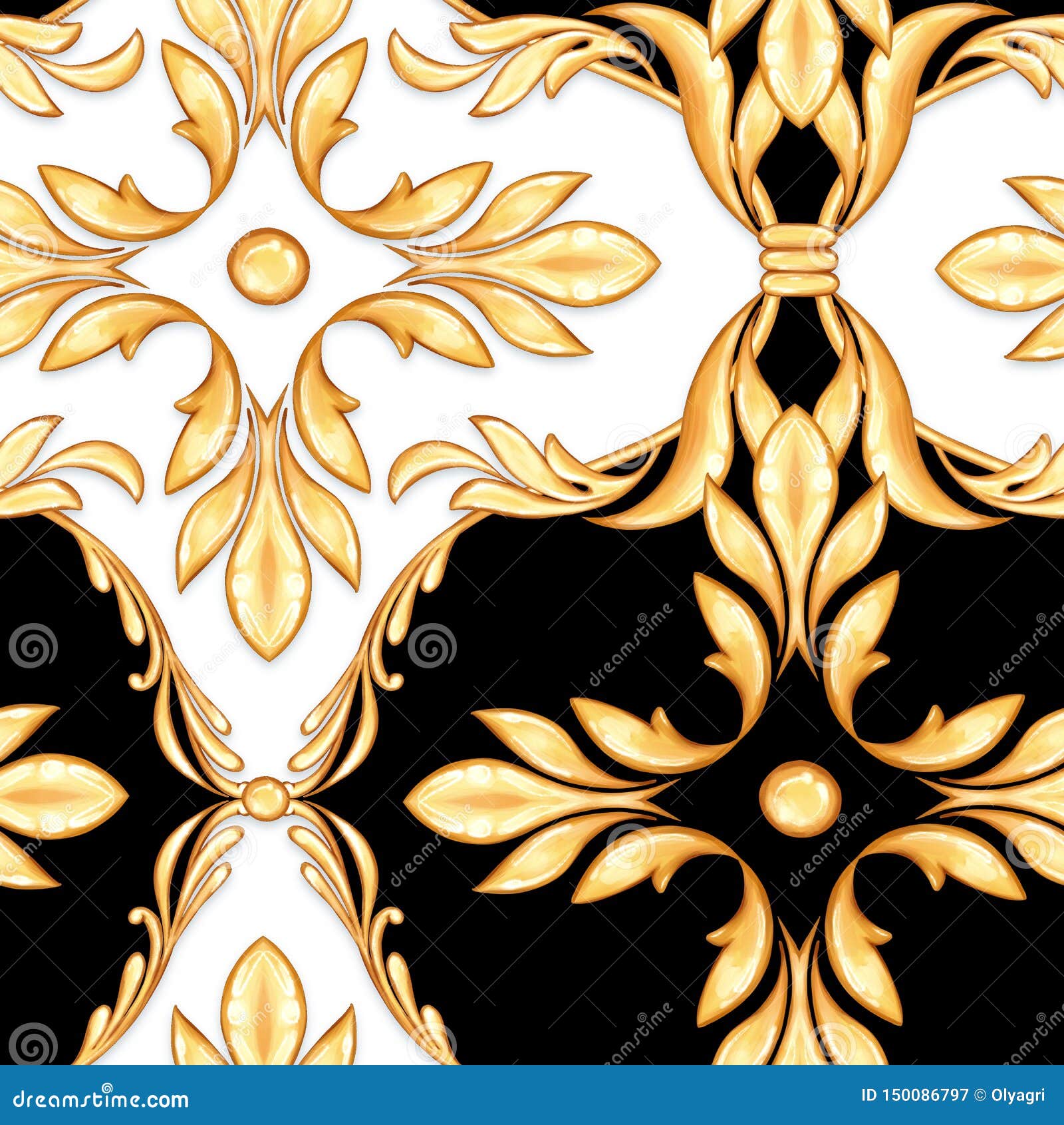 Seamless baroque pattern 3 stock illustration. Illustration of chic ...
