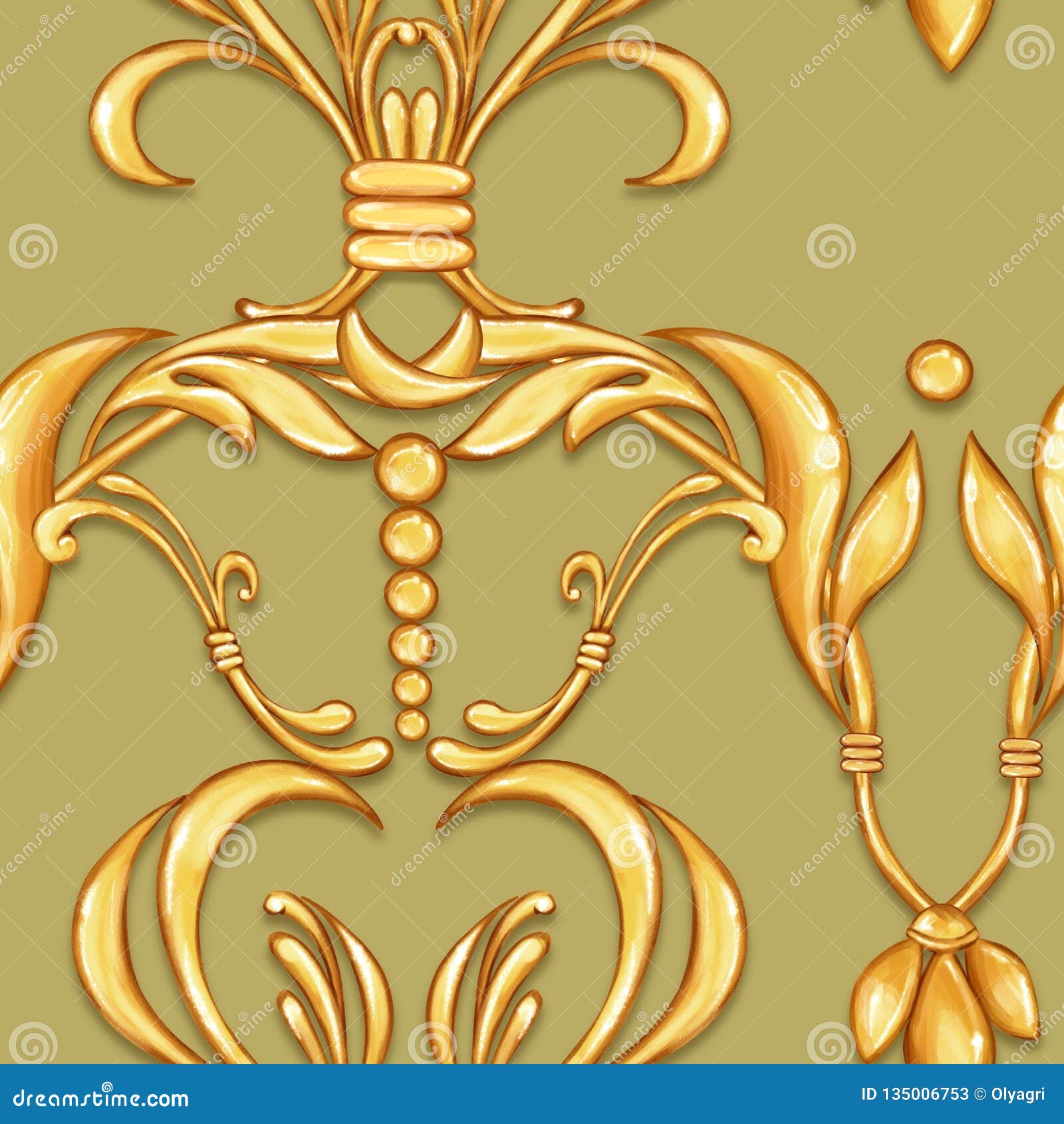 Seamless Baroque Pattern 21 Stock Illustration - Illustration of ...