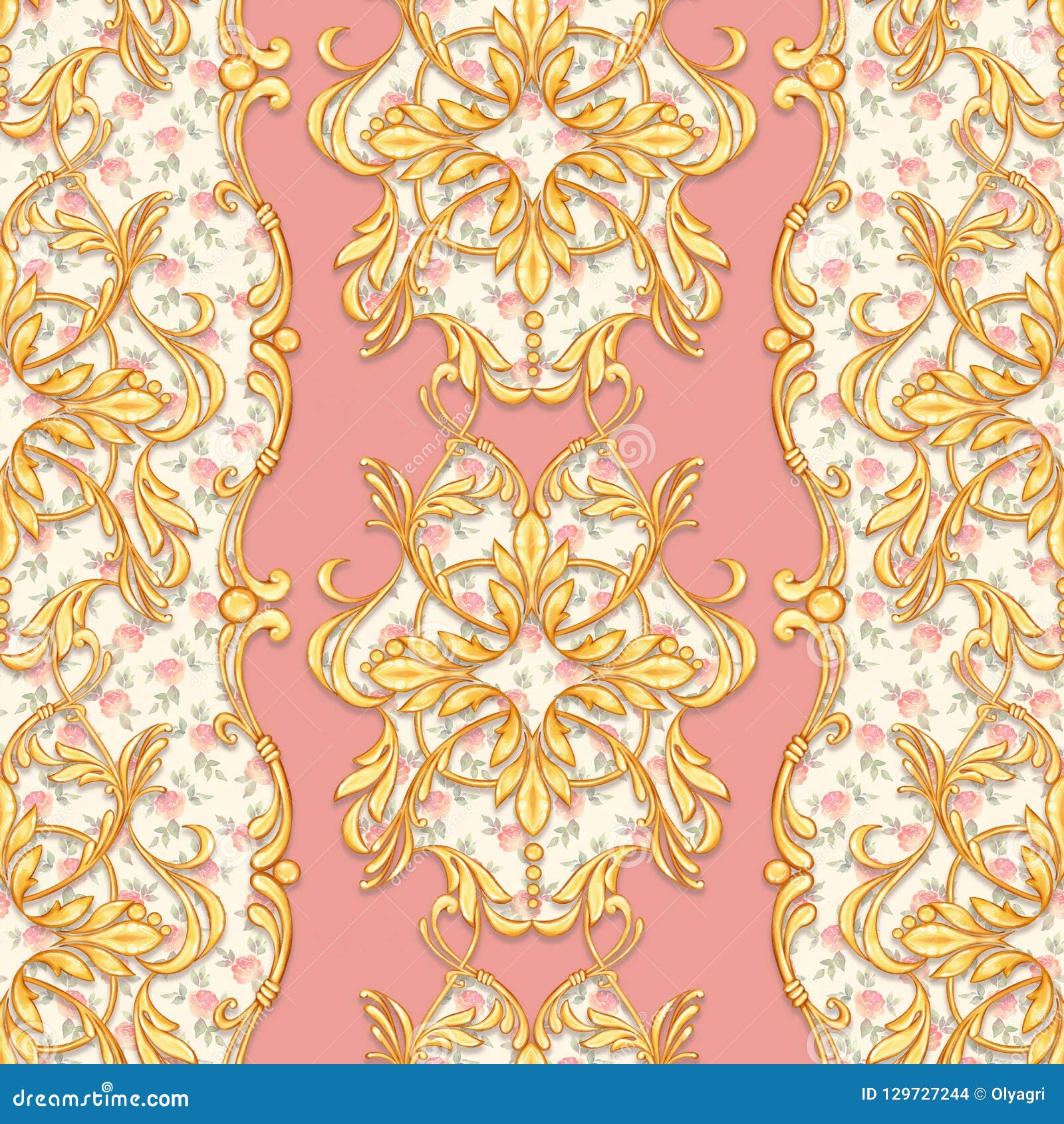 Seamless baroque pattern stock illustration. Illustration of curly ...