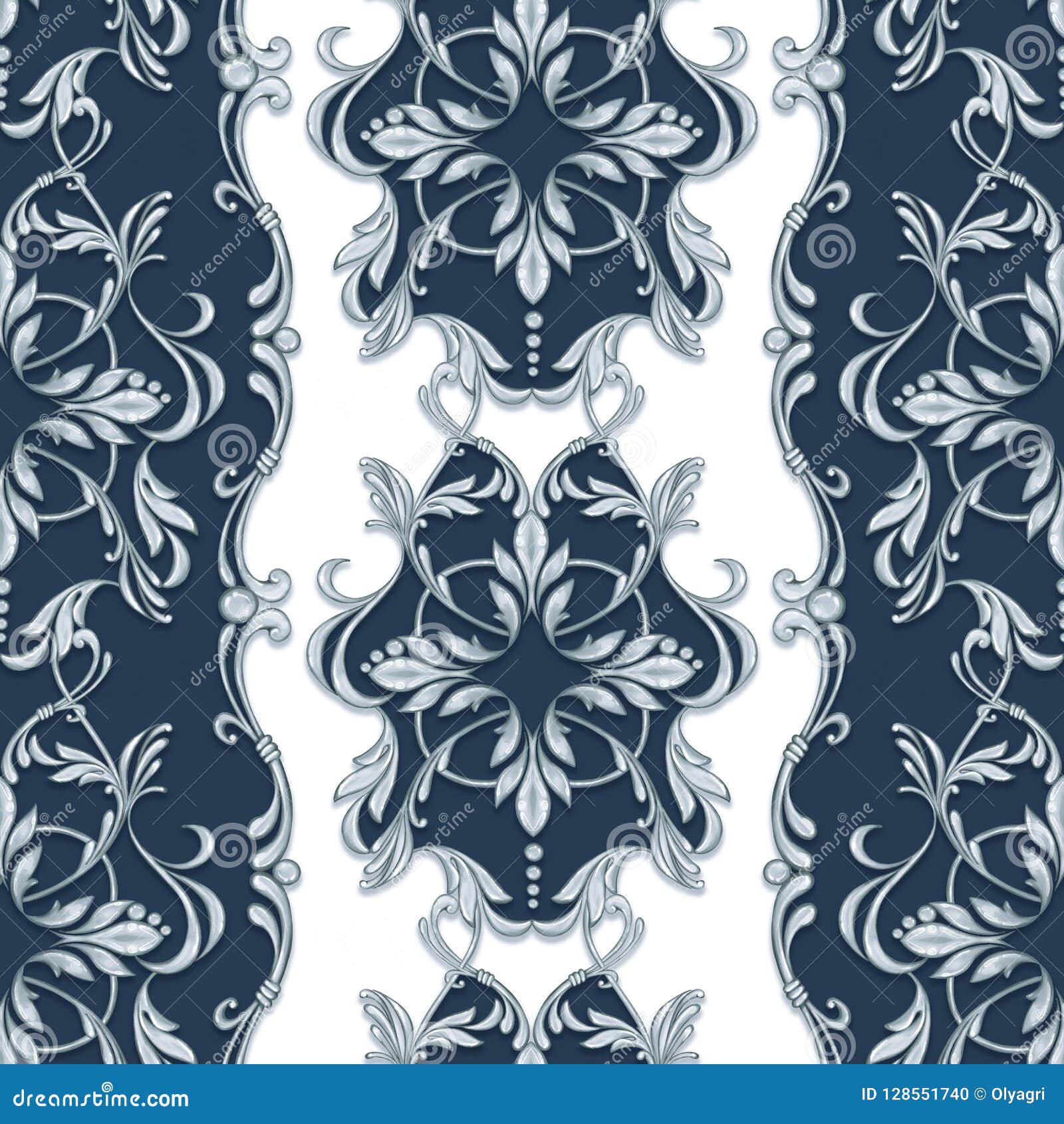 Seamless baroque pattern 7 stock illustration. Illustration of ...