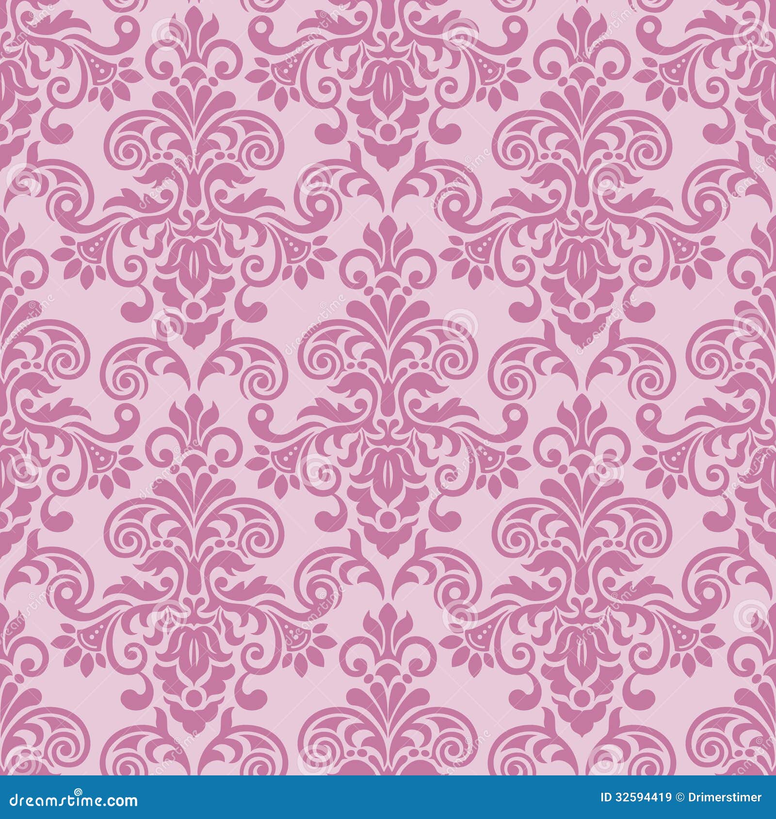 Seamless Baroque Style Damask Background Stock Illustration ...