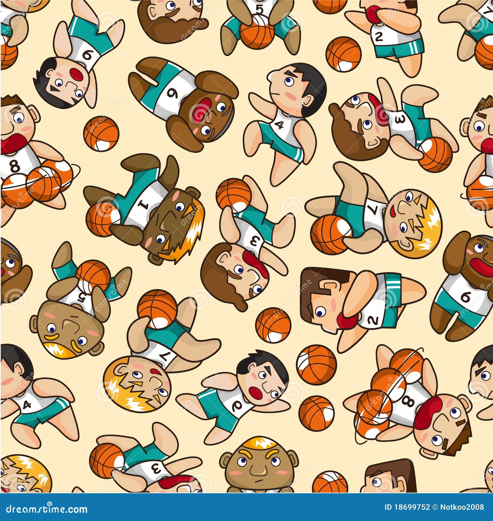 Seamless Basketball Pattern Stock Vector - Illustration of element ...