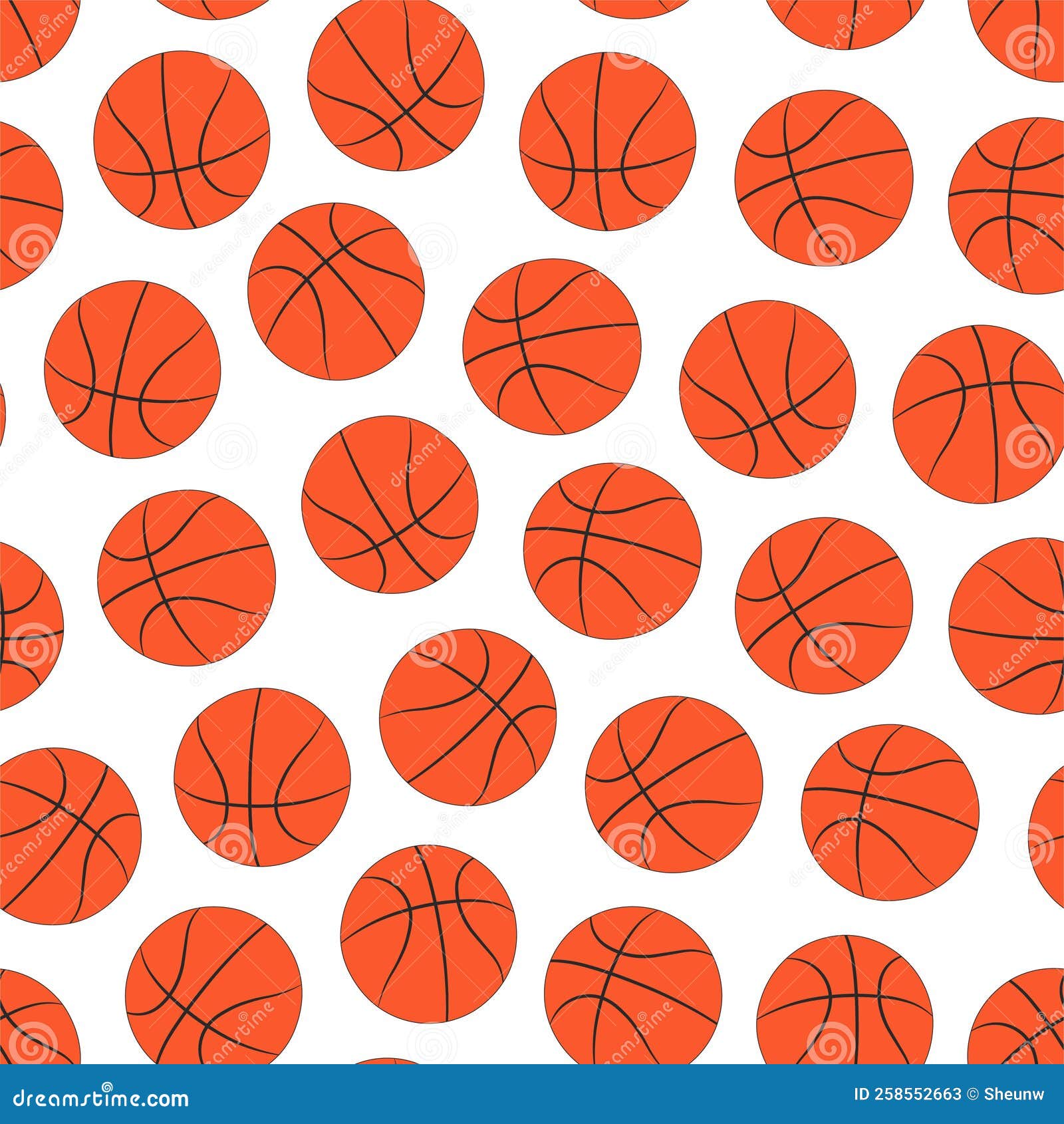Seamless Basketball Pattern - Falling Design. Repeatable Game ...