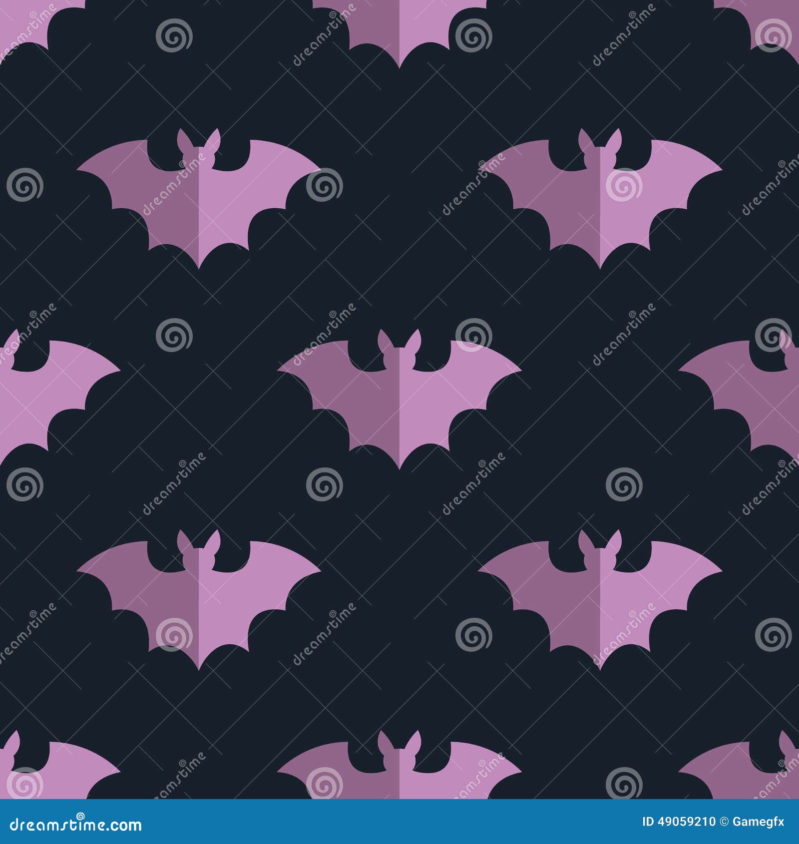 Seamless Bat Background Tile Halloween Pattern Vector Illustration ...
