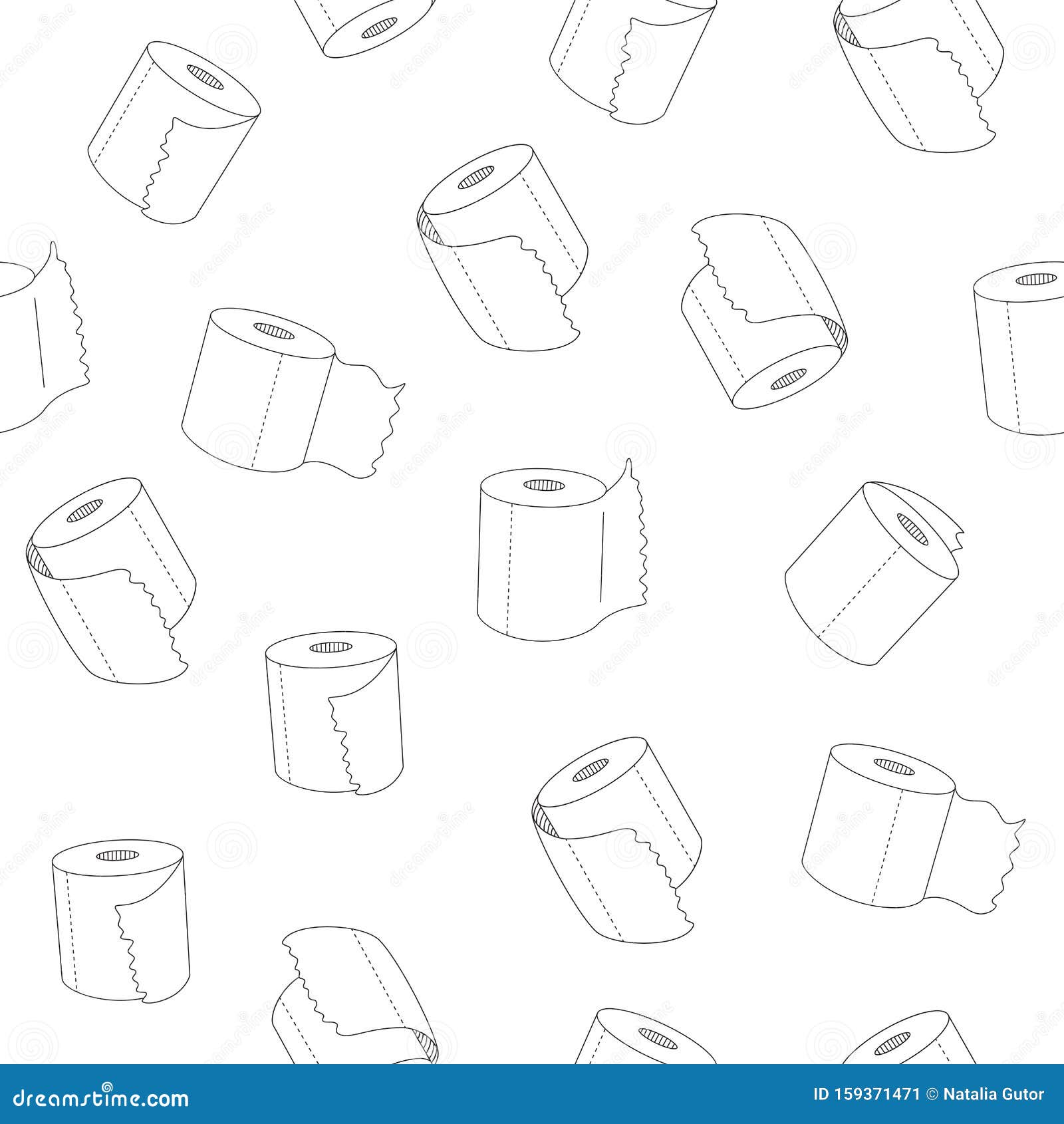 Seamless Bath Tissue Rolls Pattern Stock Illustration - Illustration of ...
