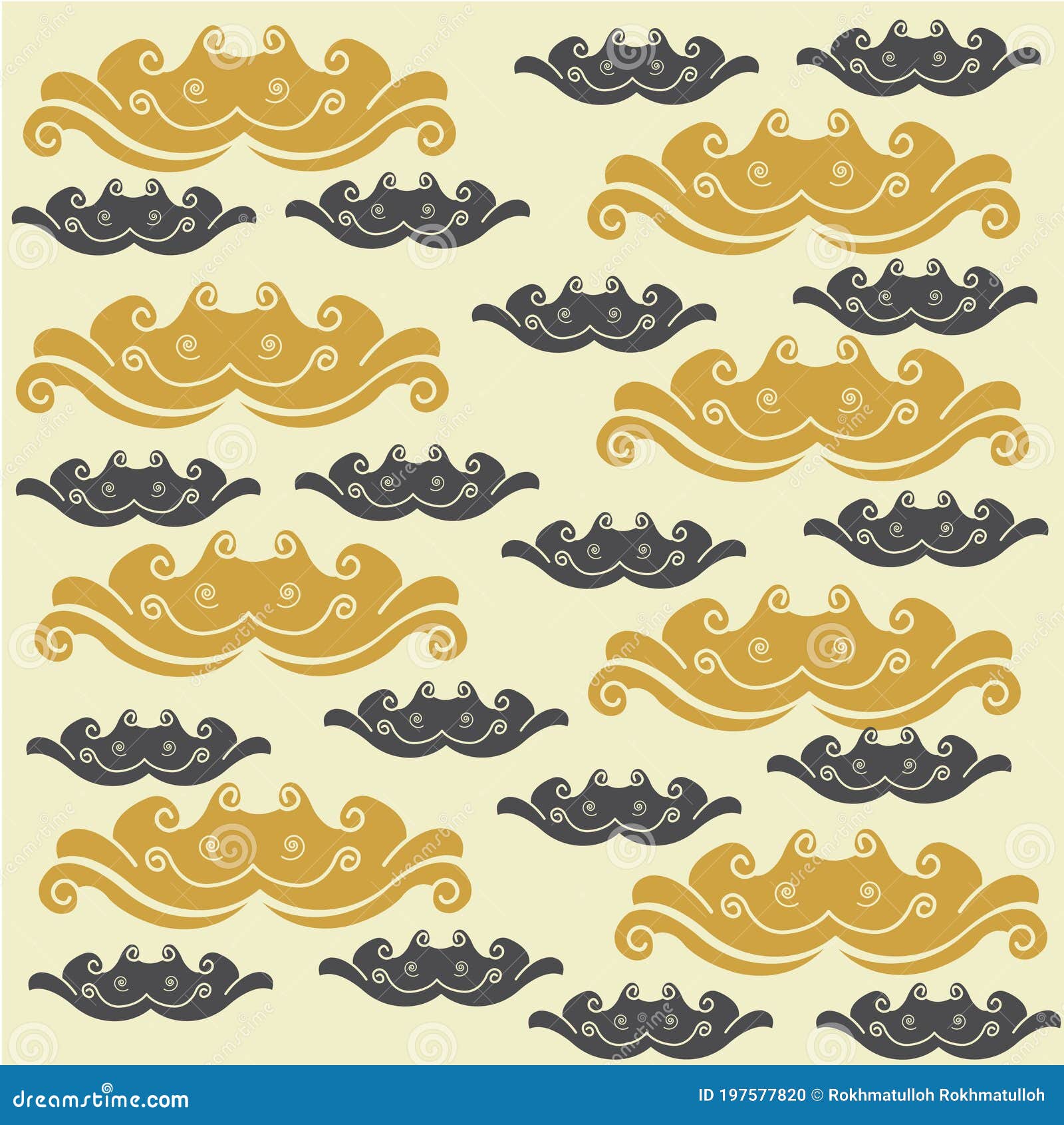 Seamless Batik Clouds Background Color Vector Design Stock Vector ...