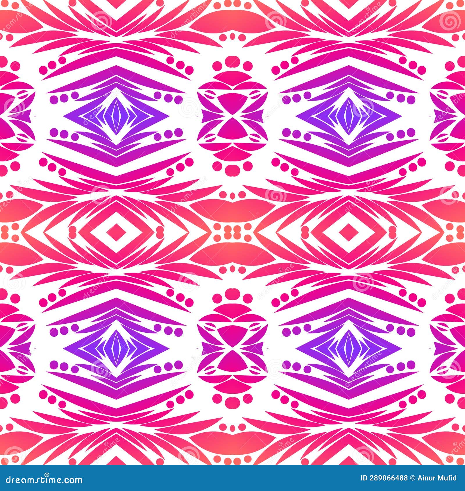 Seamless Batik Ethnic Dayak Borneo Pattern with Colourful Gradient ...