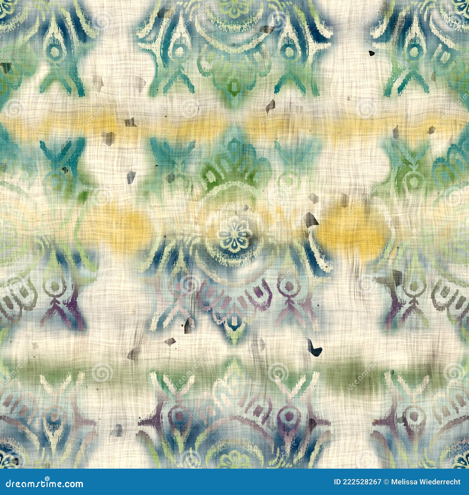 Seamless Batik Surface Pattern Swatch for Print in Cool Pastel Colors ...