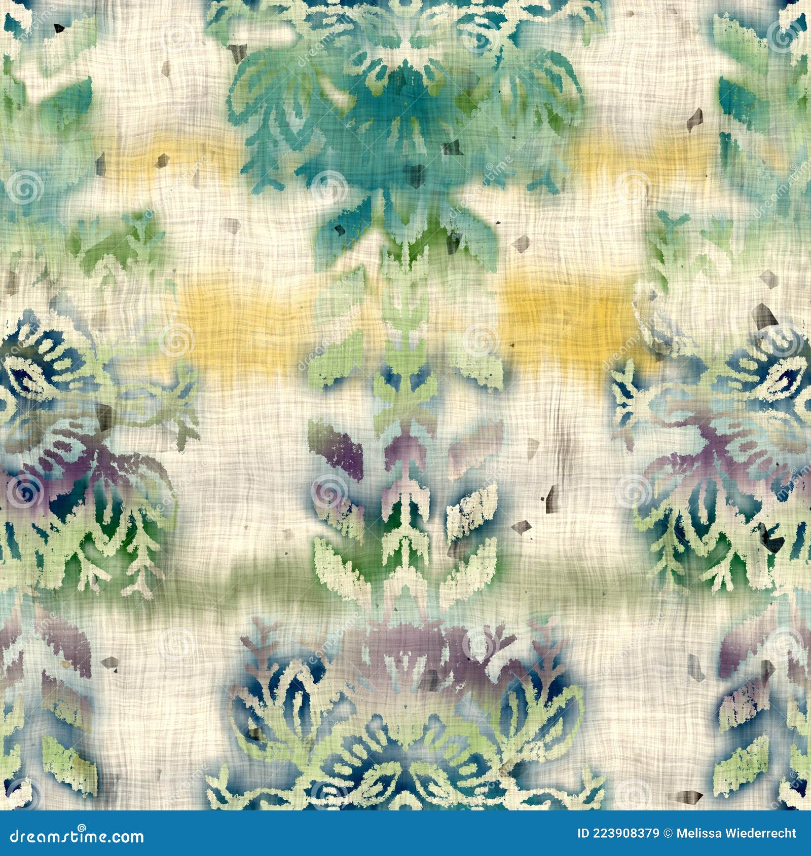 Seamless Batik Surface Pattern Swatch for Print in Cool Pastel Colors ...