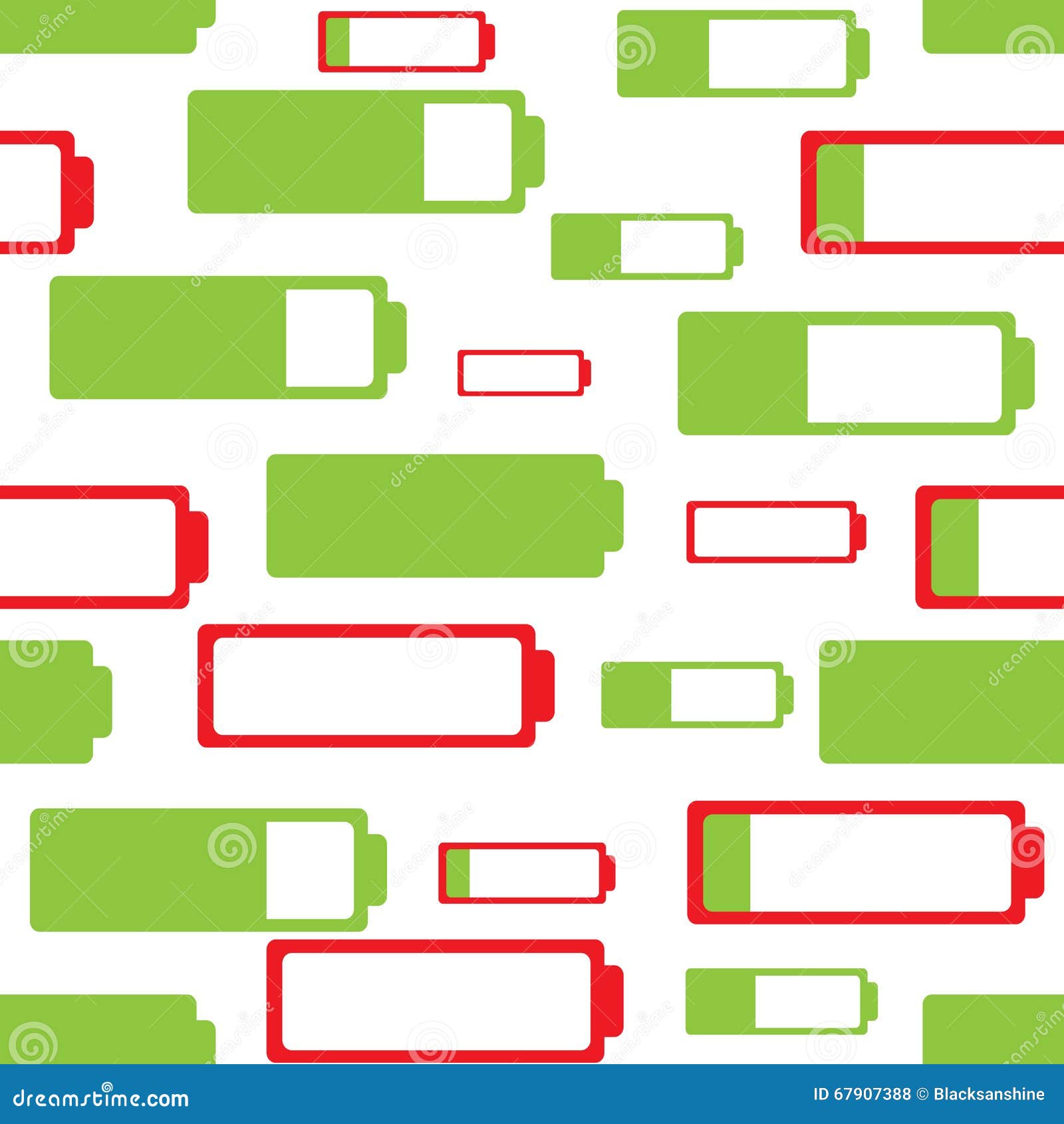Seamless Battery And Lightning Green Energy Pattern Vector Illustration ...