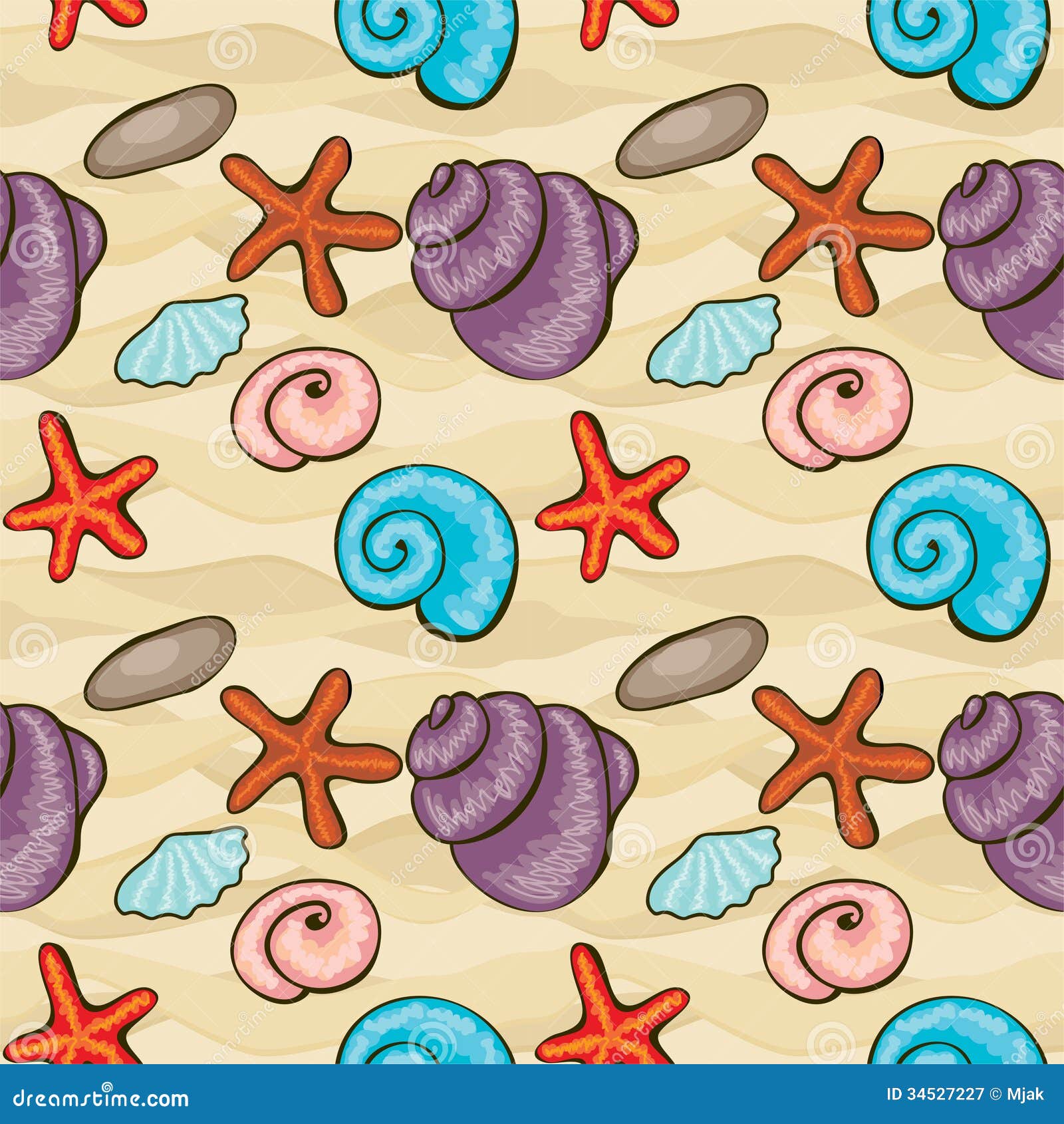 Seamless beach pattern stock vector. Illustration of template - 34527227