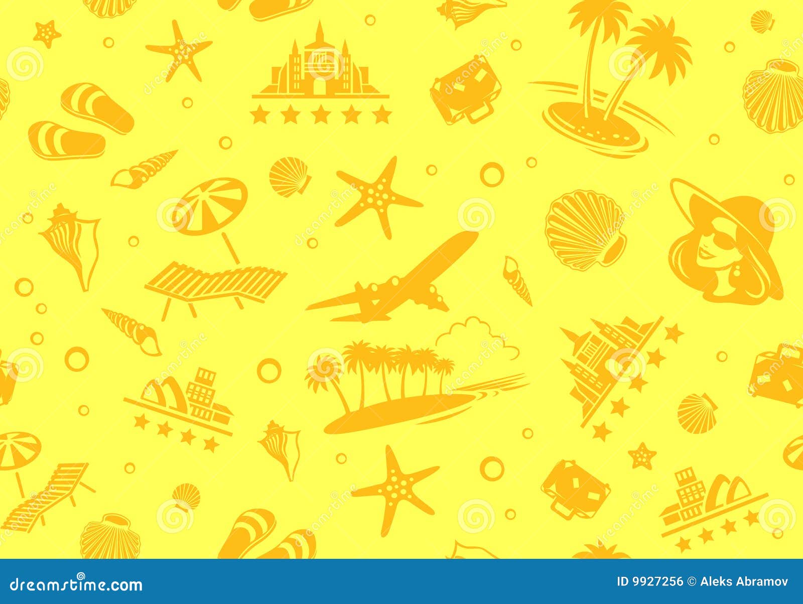 Seamless Beach Vector Pattern Stock Vector - Illustration of holiday ...