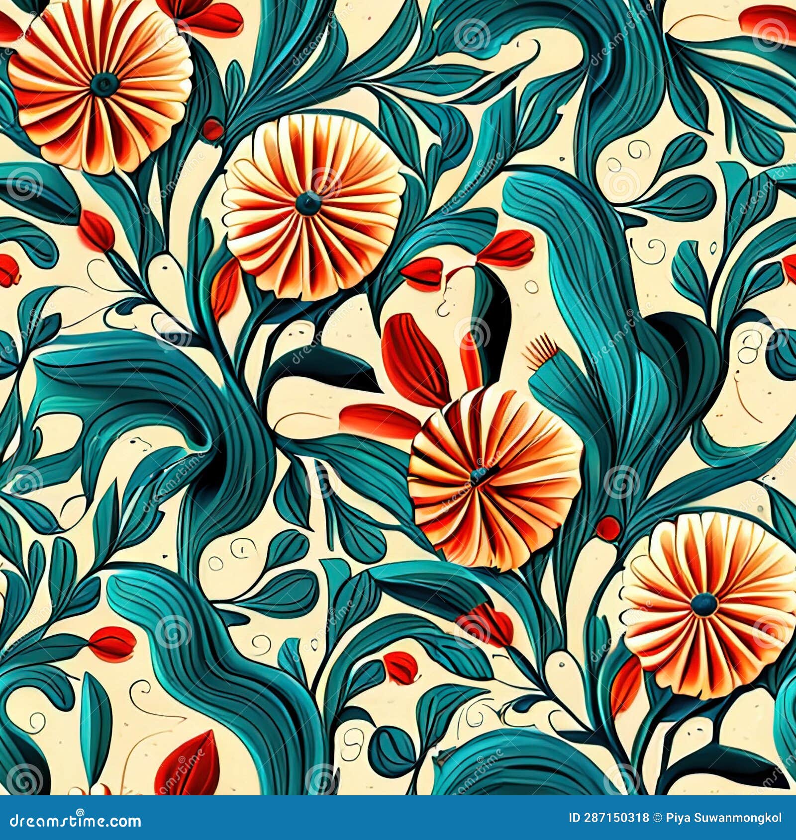 Seamless, Beautiful Design of Delicate Patterns in Multiple Colours ...