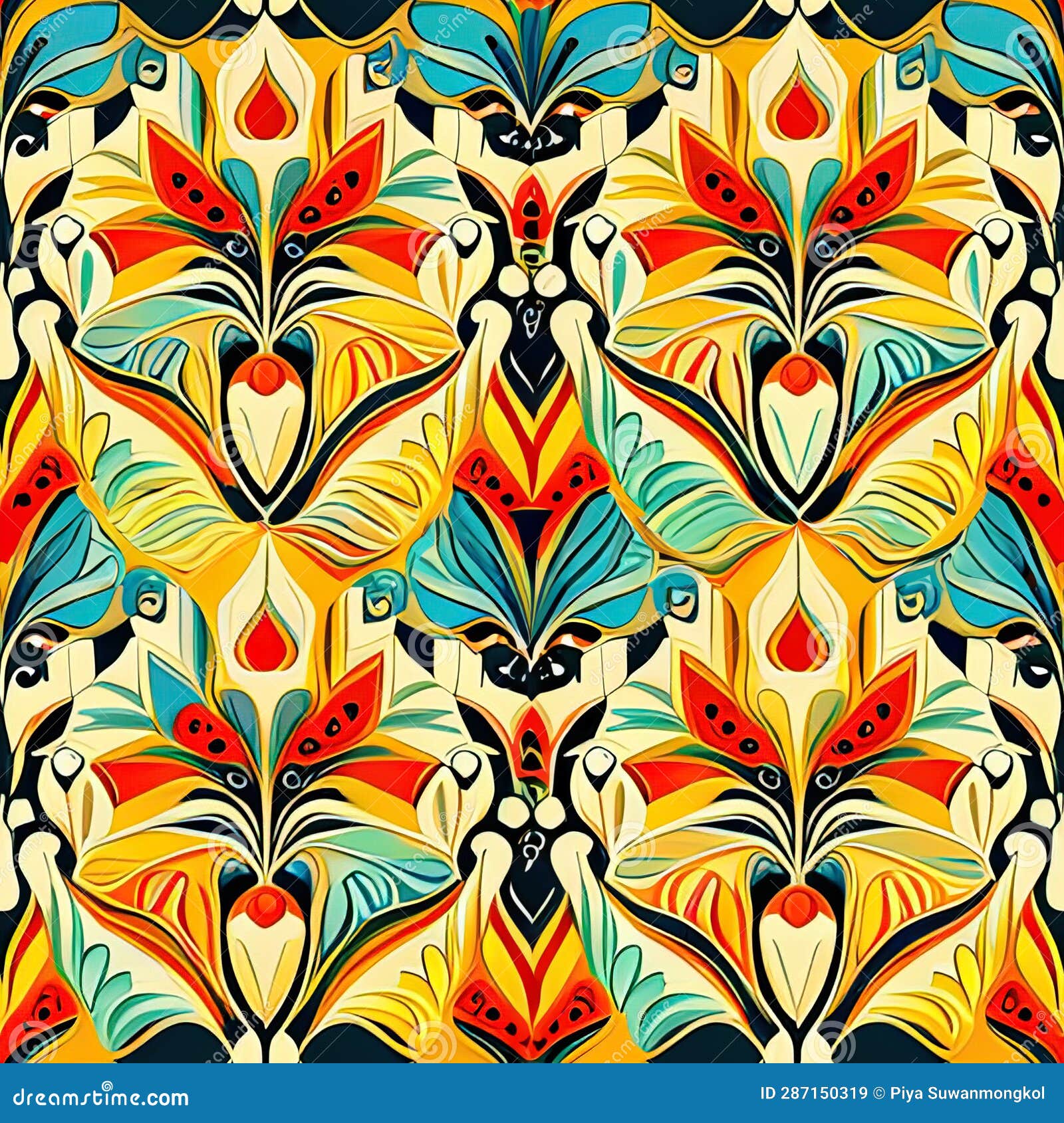 Seamless, Beautiful Design of Delicate Patterns in Multiple Colours ...