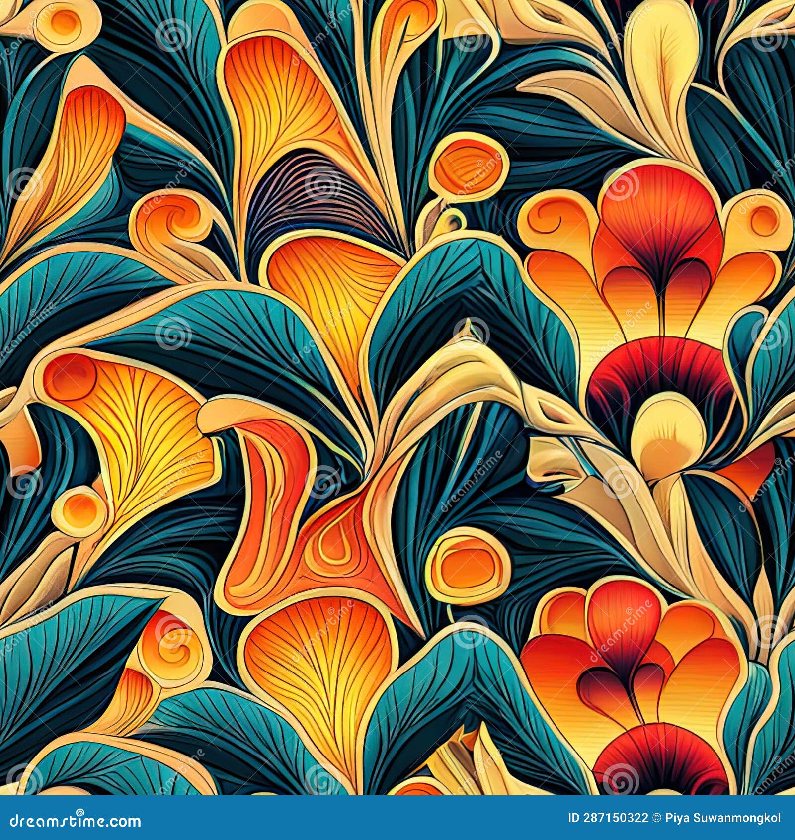 Seamless, Beautiful Design of Delicate Patterns in Multiple Colours ...