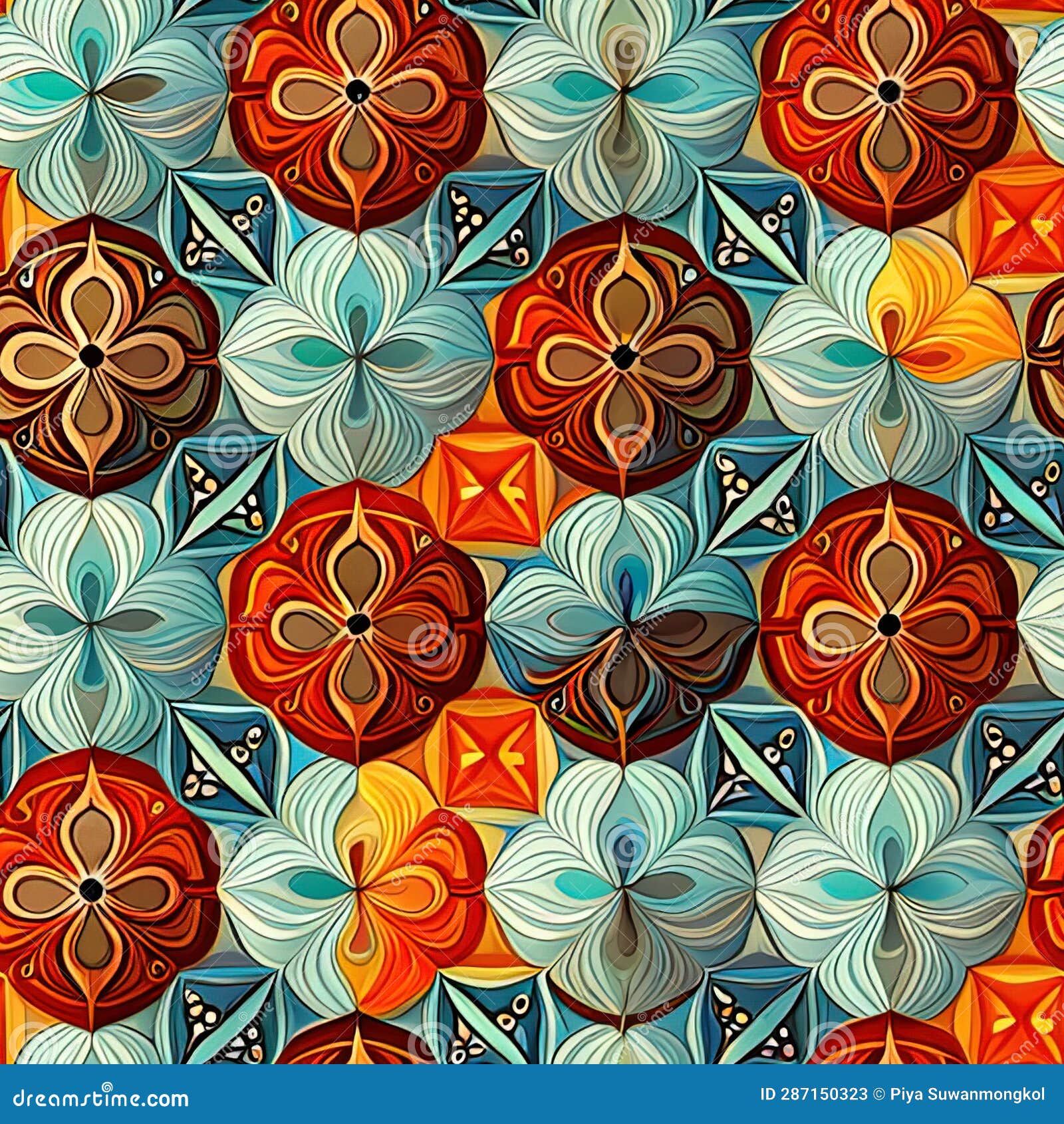 Seamless, Beautiful Design of Delicate Patterns in Multiple Colours ...