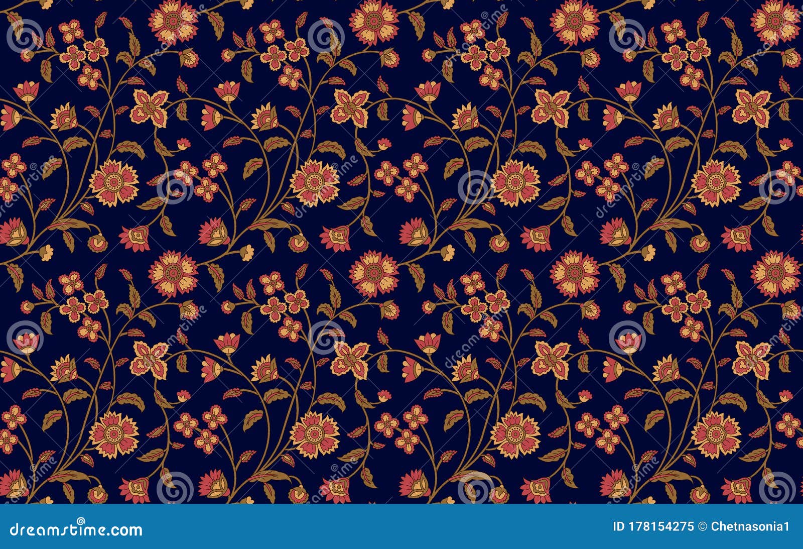 Seamless Beautiful Floral Design Background Stock Illustration ...