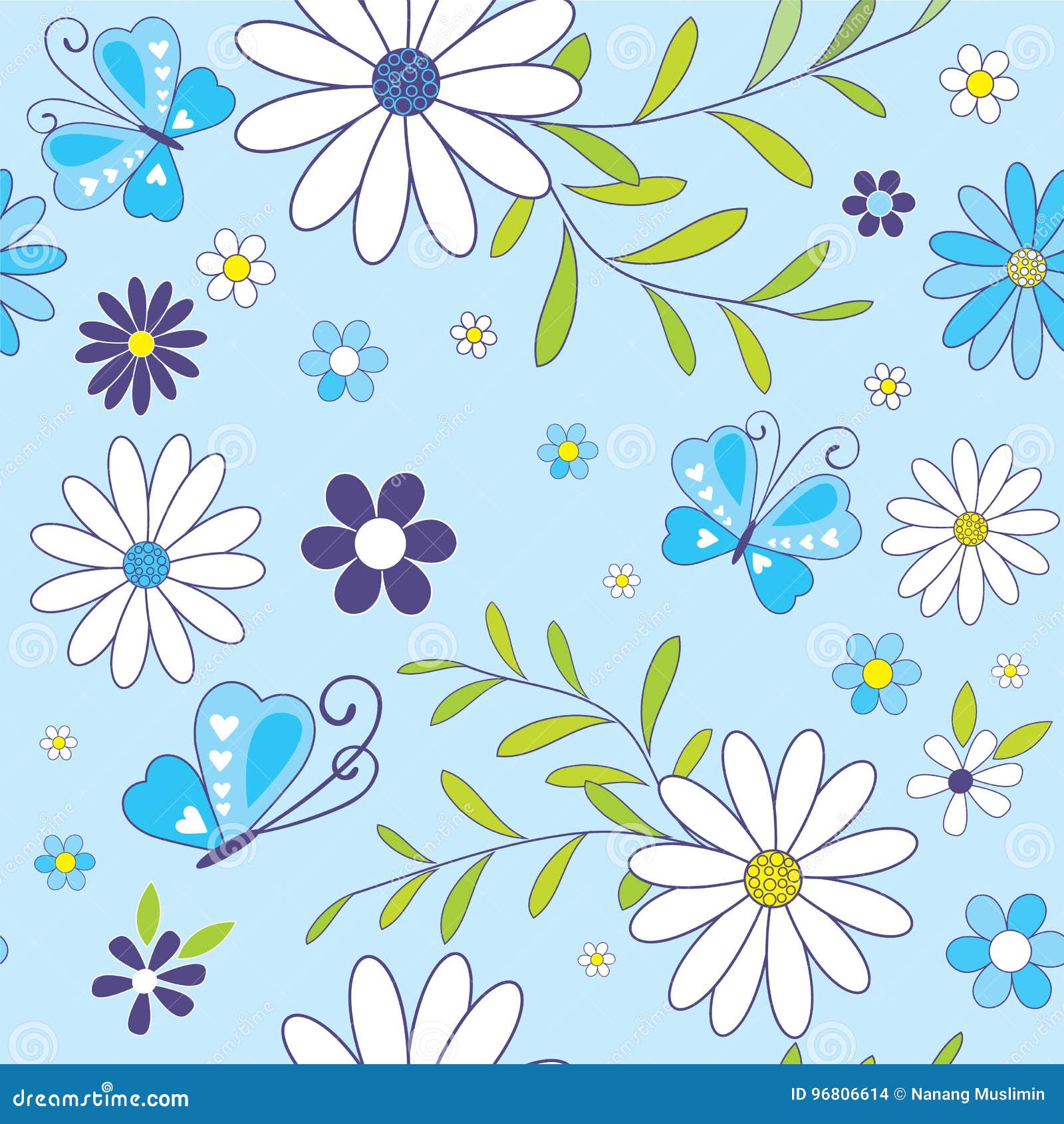 Seamless Beautiful Floral Pattern Stock Vector - Illustration of copy ...