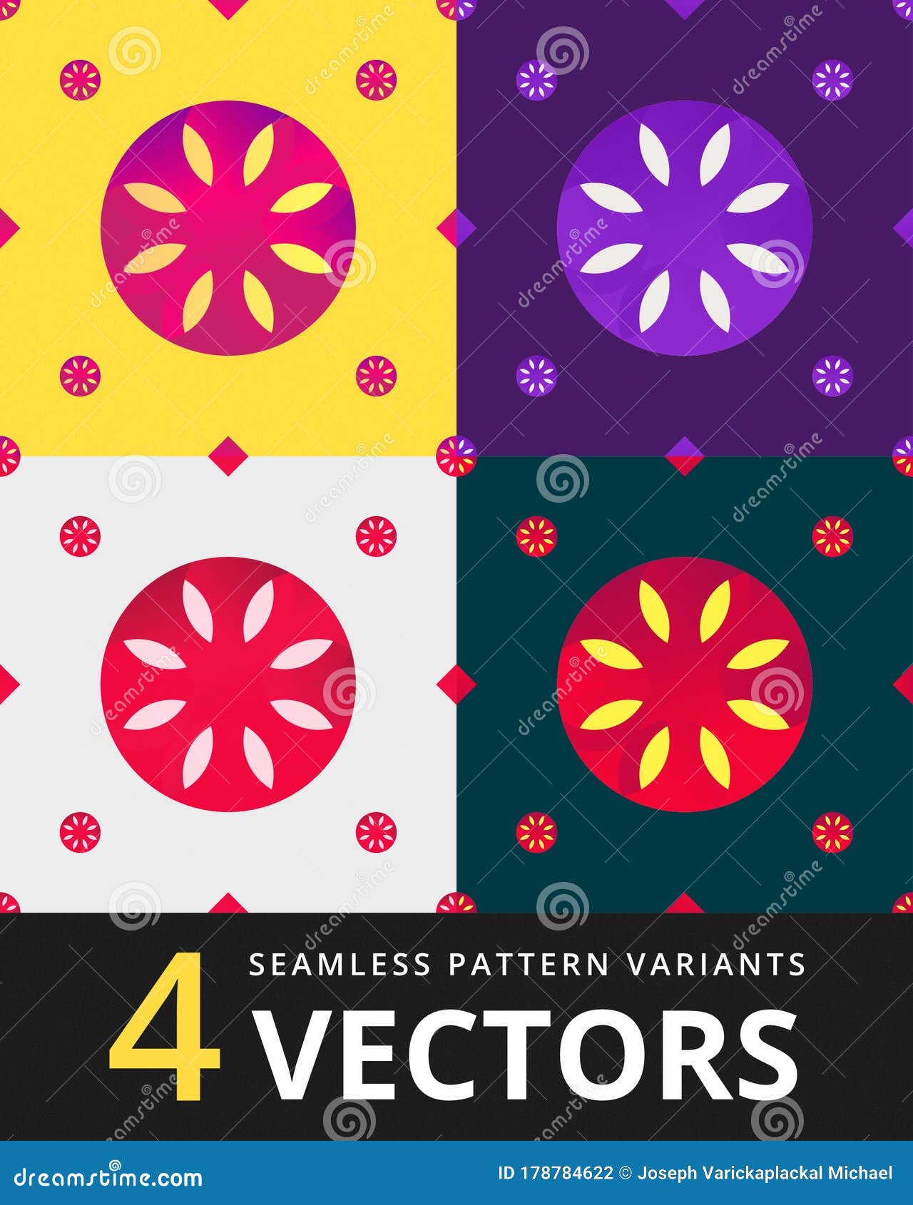 Seamless Beautiful Geometry Pattern with Gradient Colours Stock Vector ...