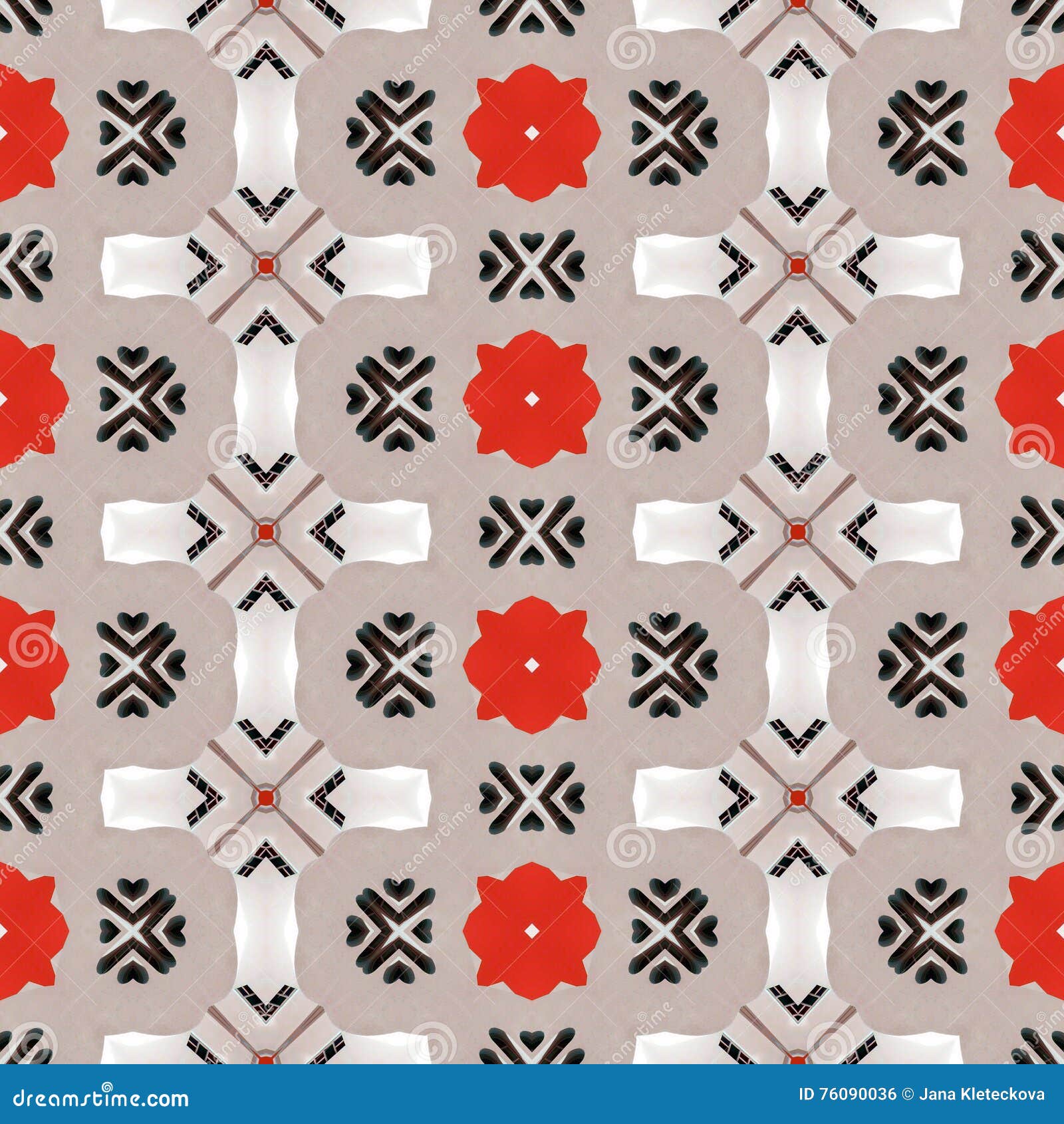 Seamless Beautiful Red and Grey Pattern Stock Illustration ...