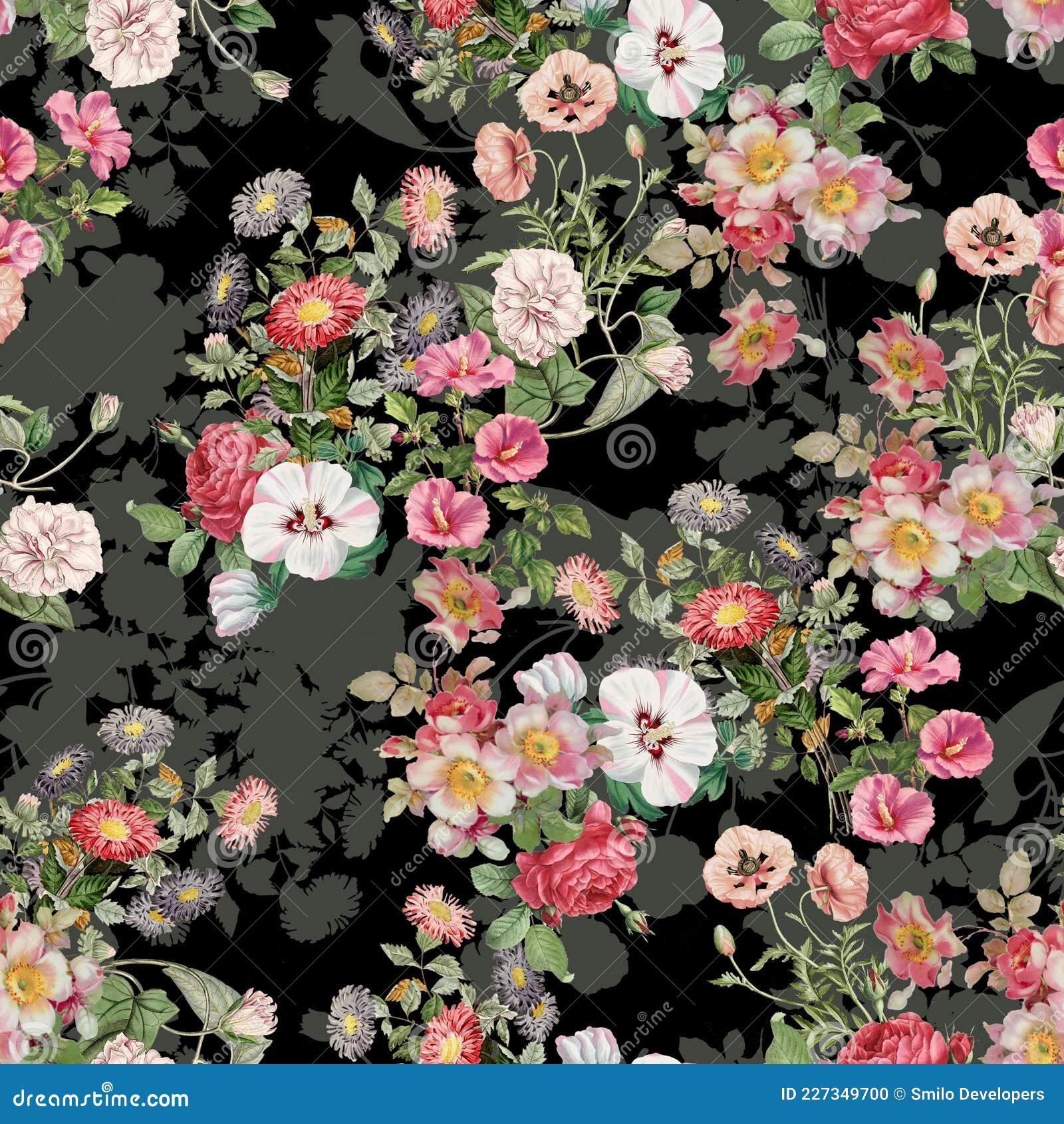 Seamless Beautiful Vintage Floral Pattern With Abstract Digital Floral