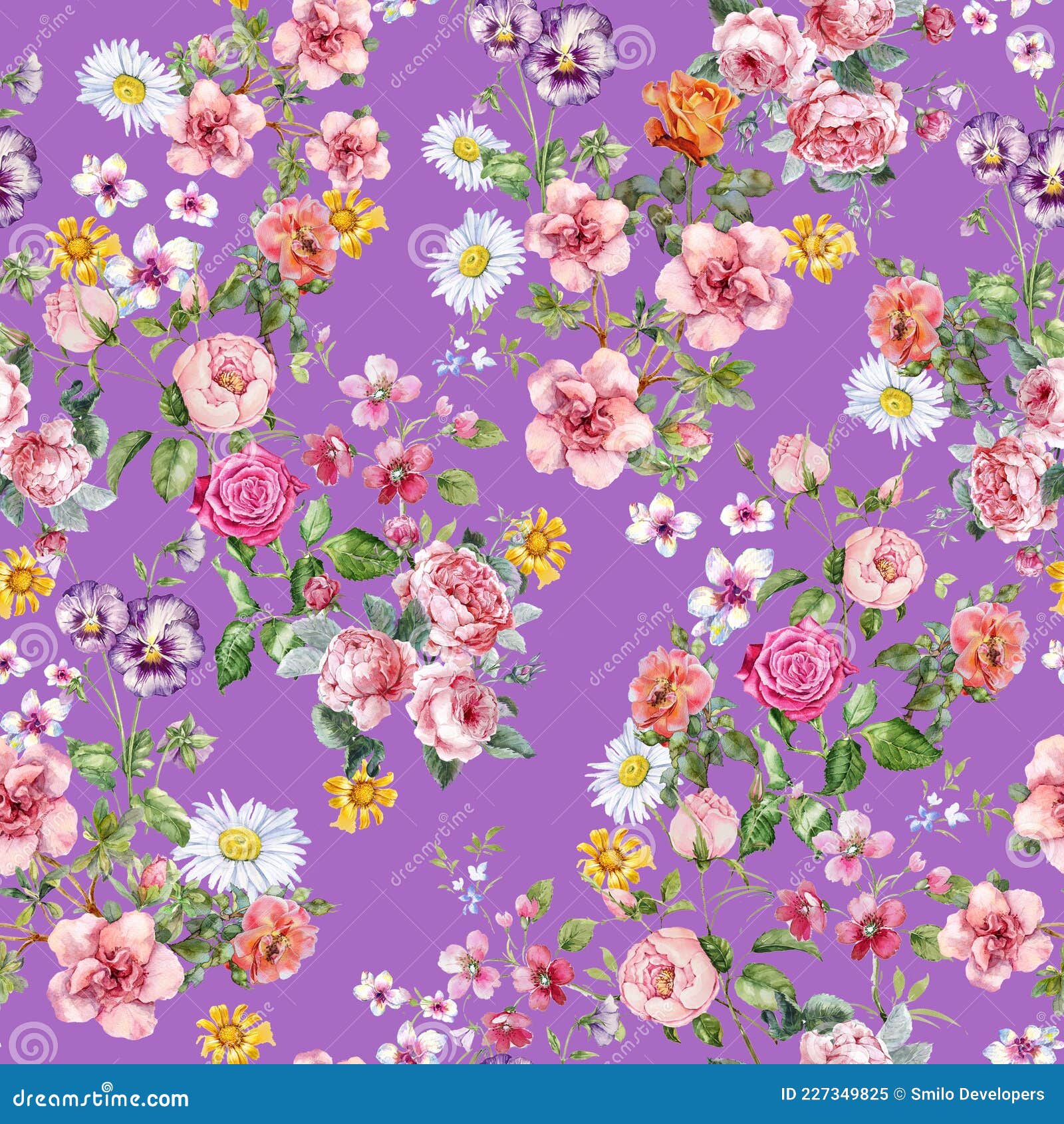 Seamless Beautiful Vintage Floral Pattern With Abstract Digital Floral