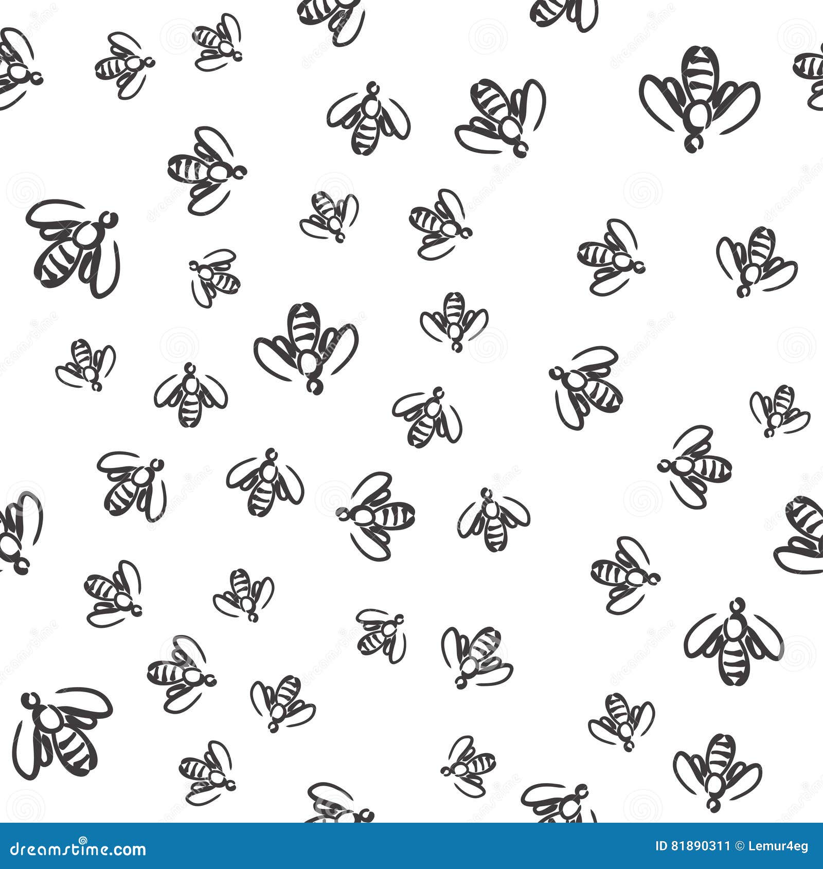 Seamless bee pattern stock vector. Illustration of ornament - 81890311