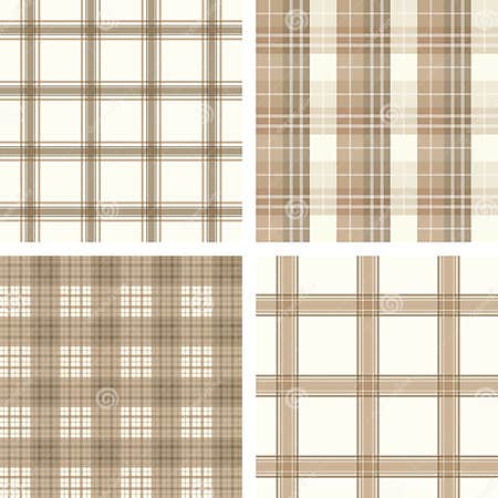 Seamless Beige Checked Pattern Set Stock Vector - Illustration of ...
