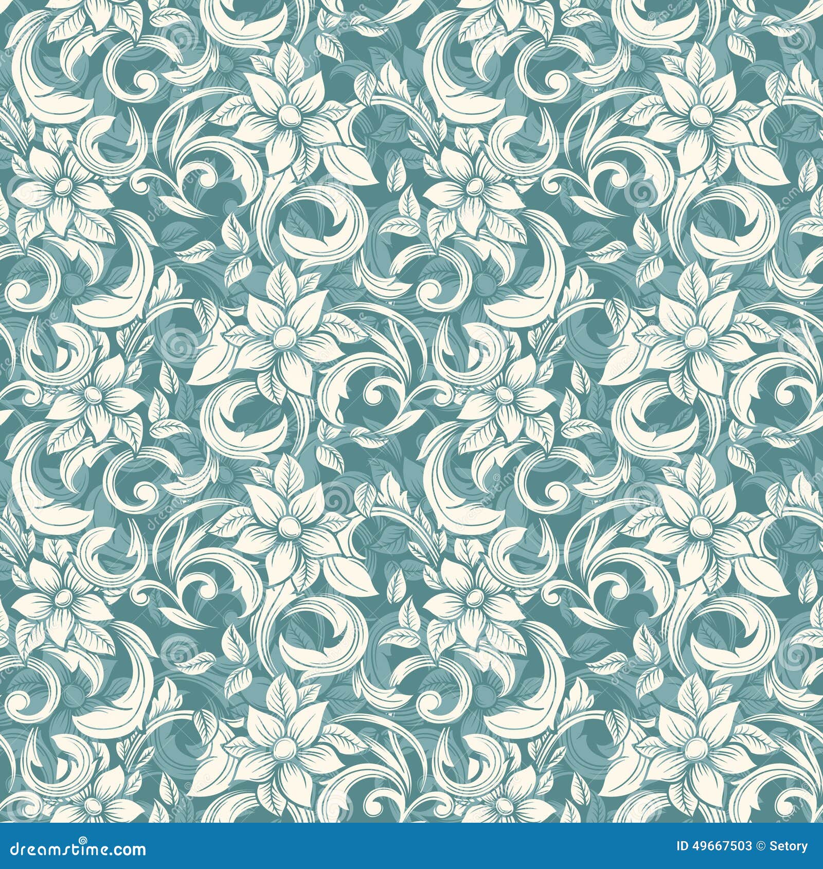 Seamless Beige Floral Pattern Stock Vector - Illustration of paper ...