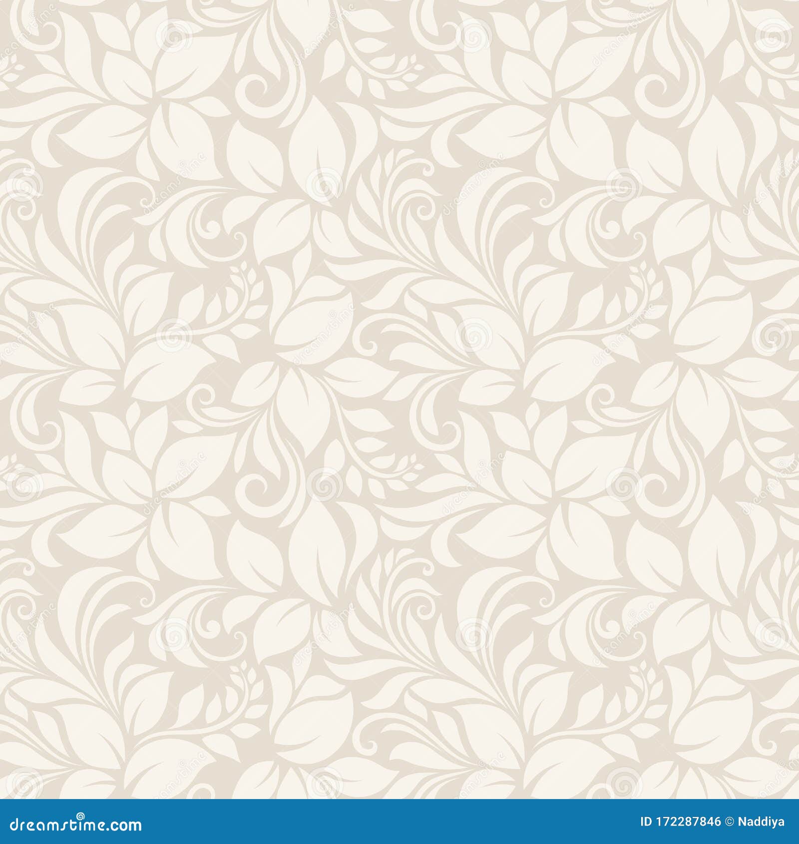 Seamless Beige Floral Pattern. Vector Illustration. Stock Vector ...