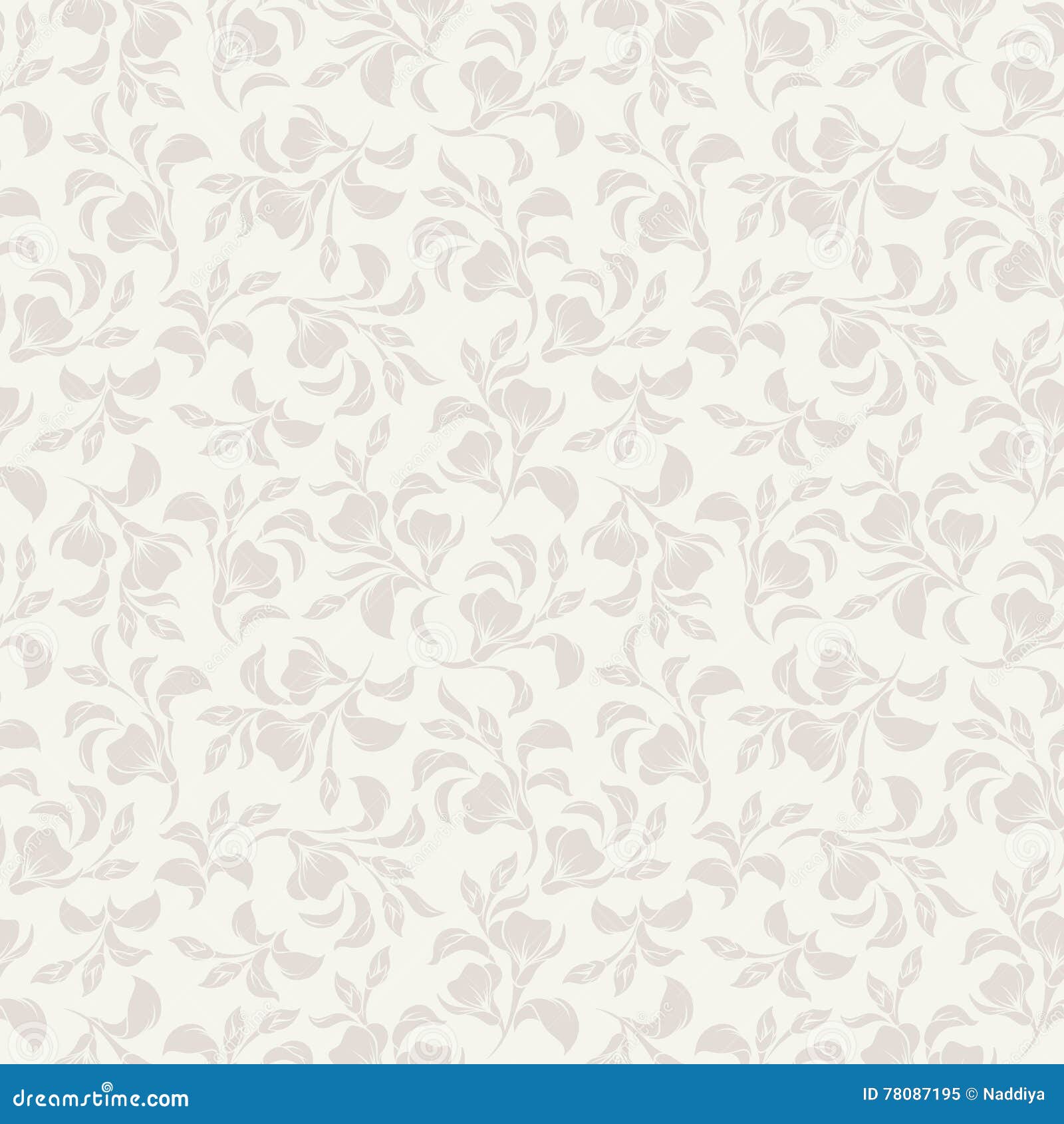 Seamless Beige Floral Pattern. Vector Illustration. Stock Vector ...