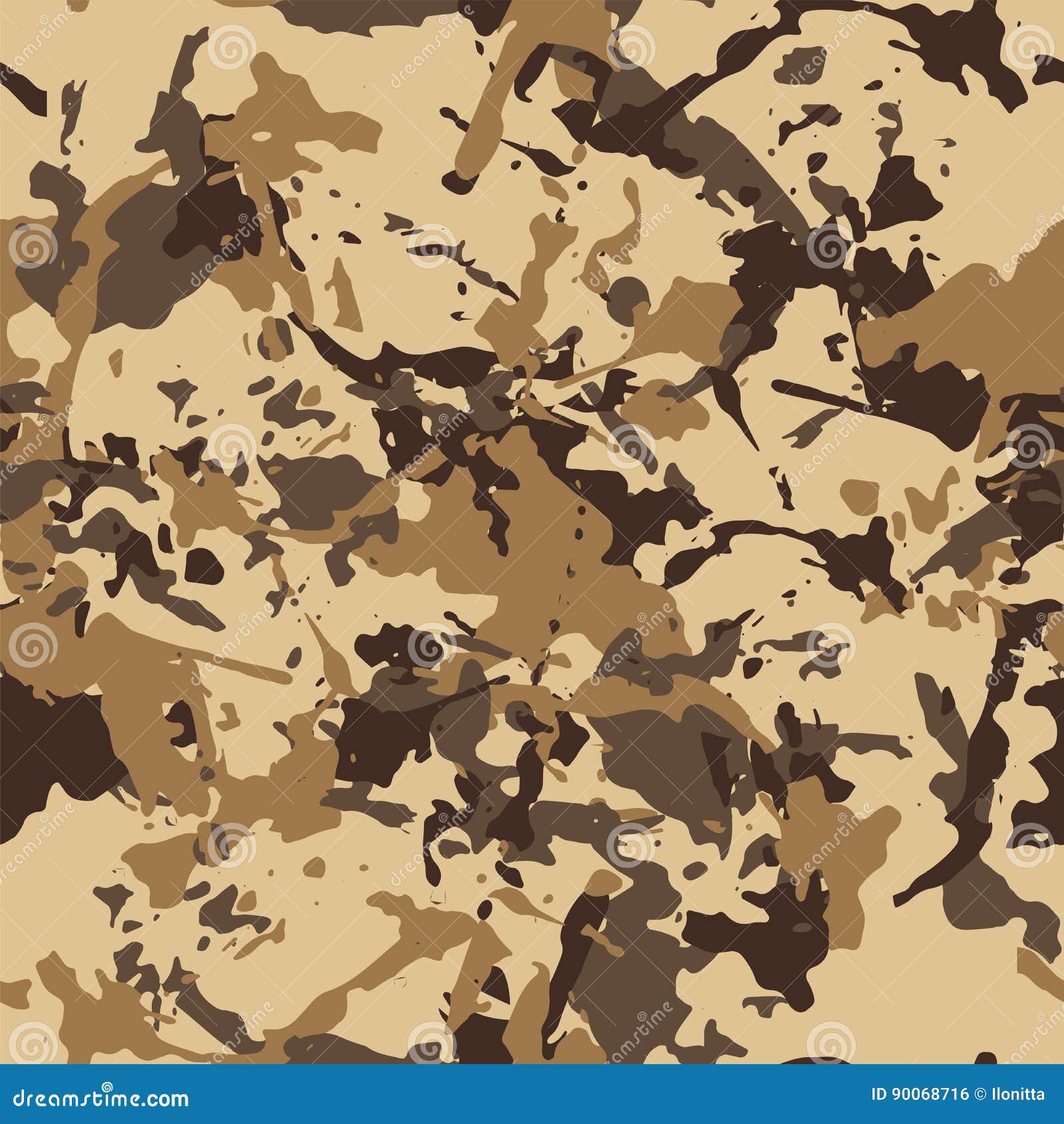 Seamless Beige Military Camouflage Pattern Background Stock Vector ...