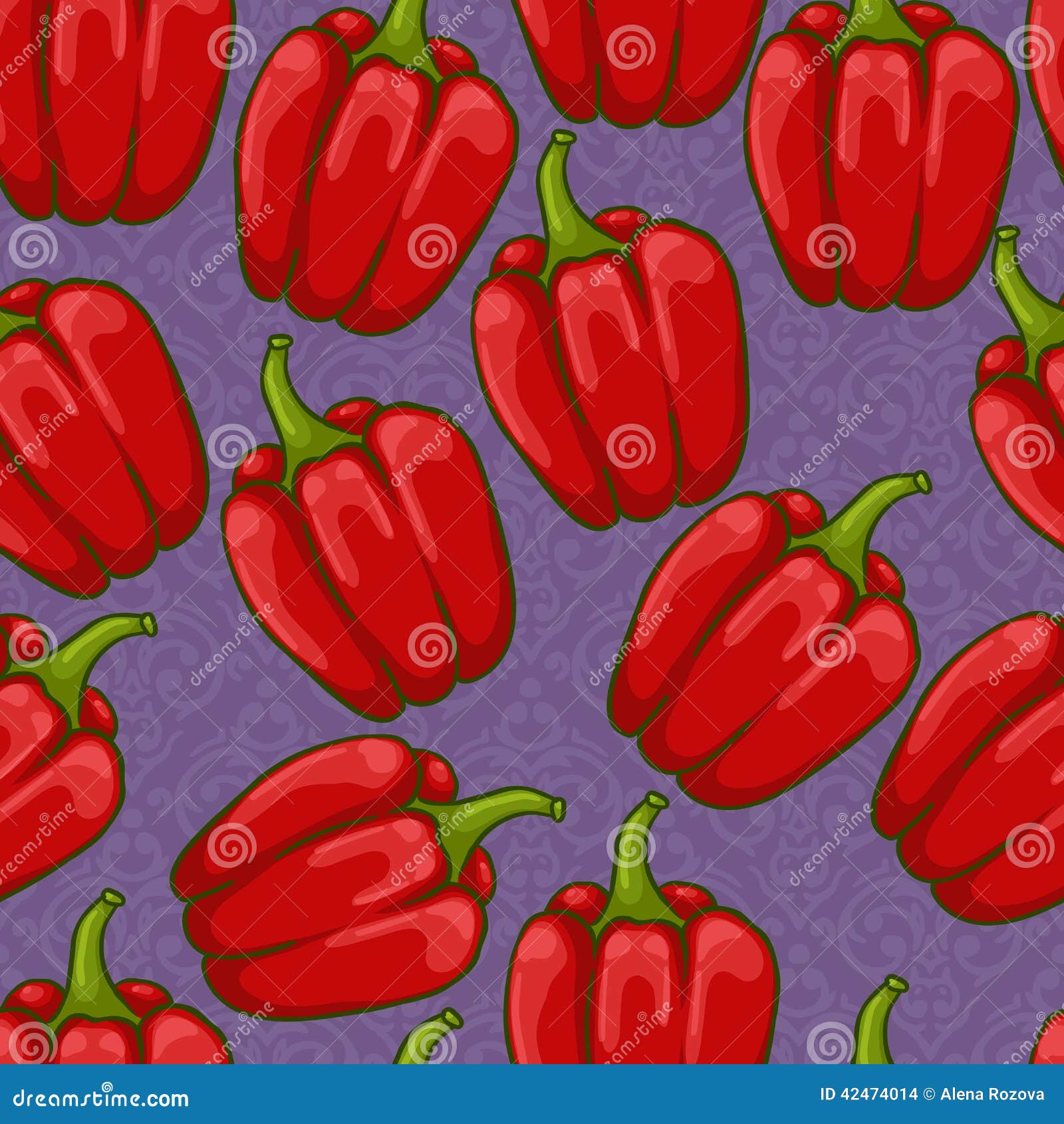 Seamless Bell Pepper Pattern Stock Vector - Illustration of seamless ...