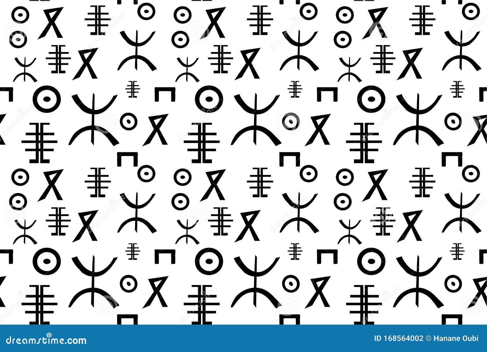 Seamless Berber Alphabet Pattern, Signs Elements, Vector Illustration ...