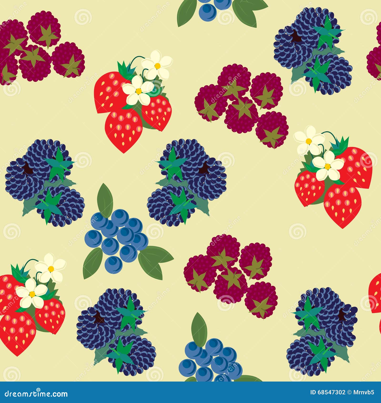 Seamless berry pattern. stock vector. Illustration of food - 68547302