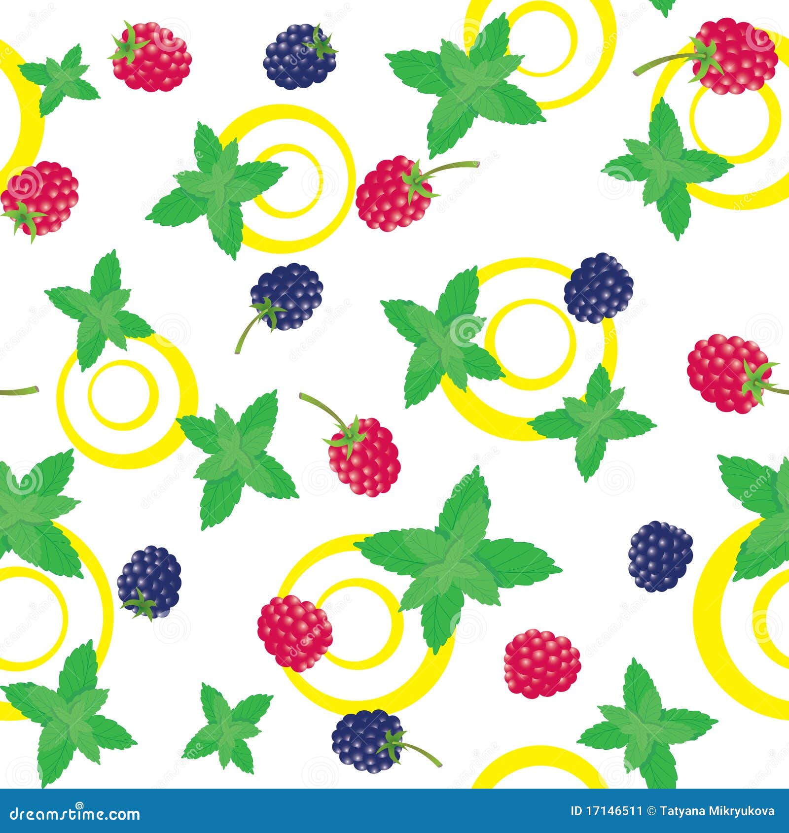 Seamless Berry Texture Cartoon Vector | CartoonDealer.com #17146511