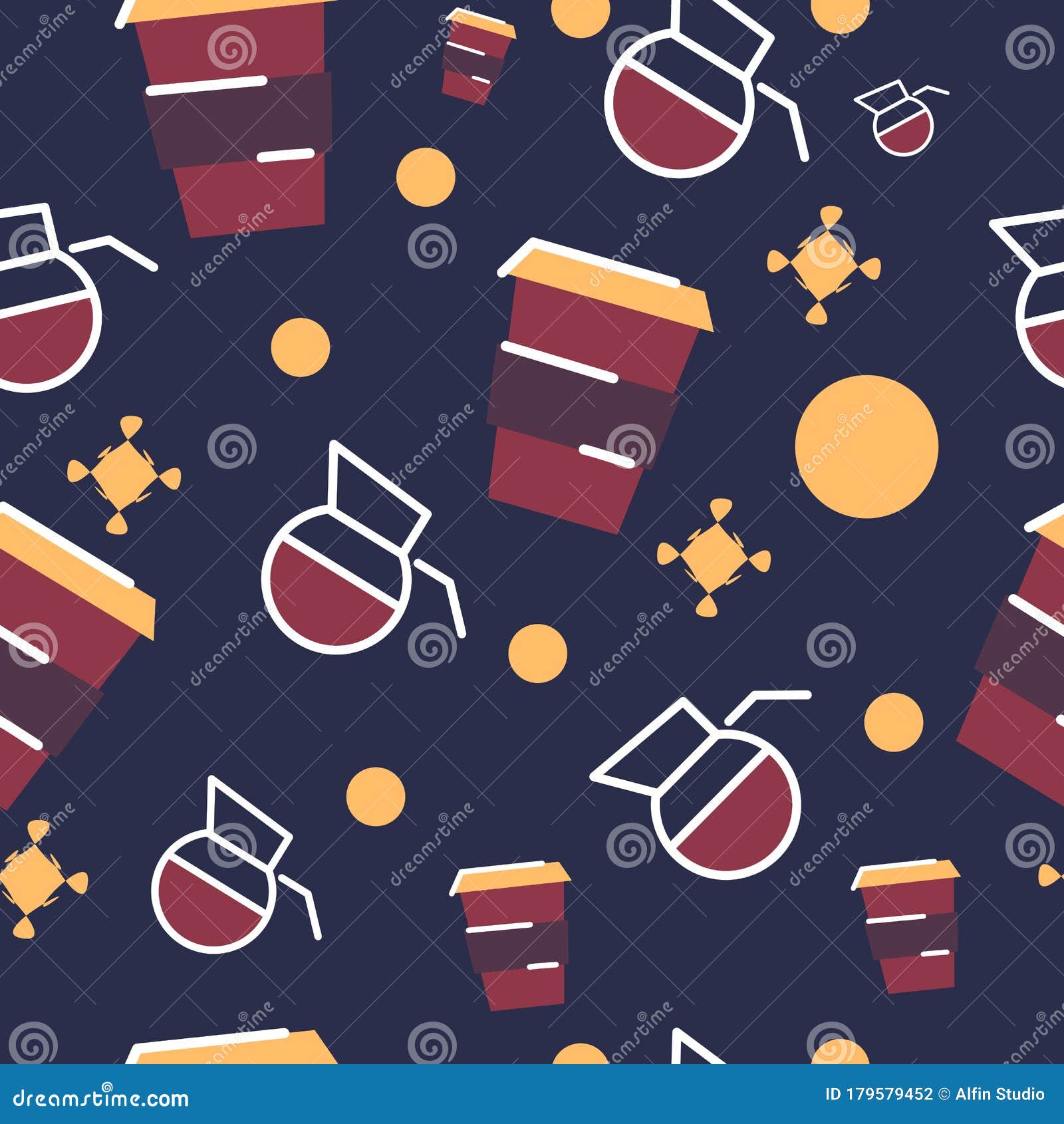 Seamless Beverage Background, Elegant with Modern Colors Stock ...