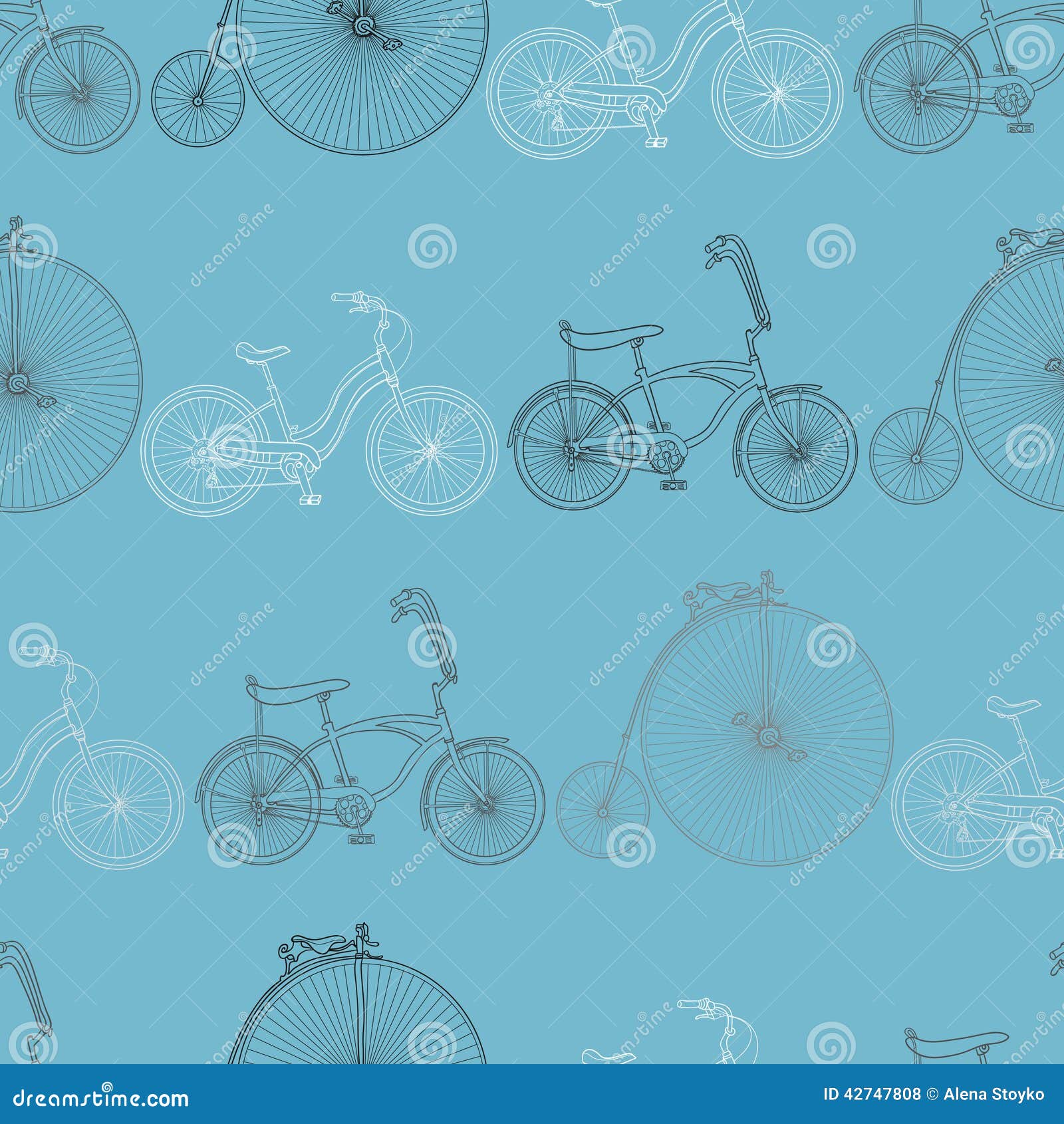Seamless Bicycle Background Stock Vector - Illustration of pattern ...