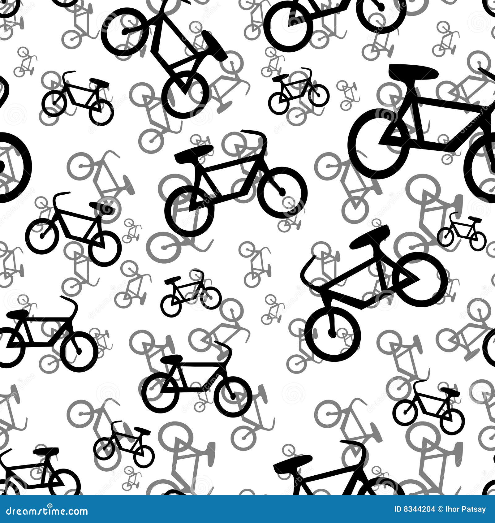 Seamless bicycle pattern stock vector. Illustration of grey - 8344204